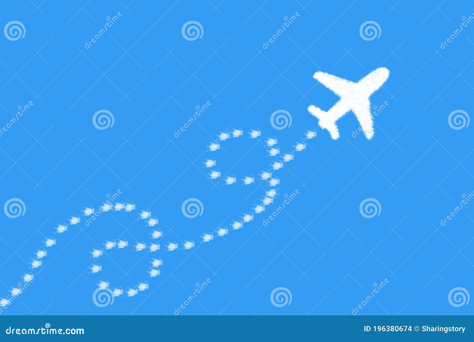 Plane Shape Clouds in the Blue Sky Stock Illustration - Illustration of ...