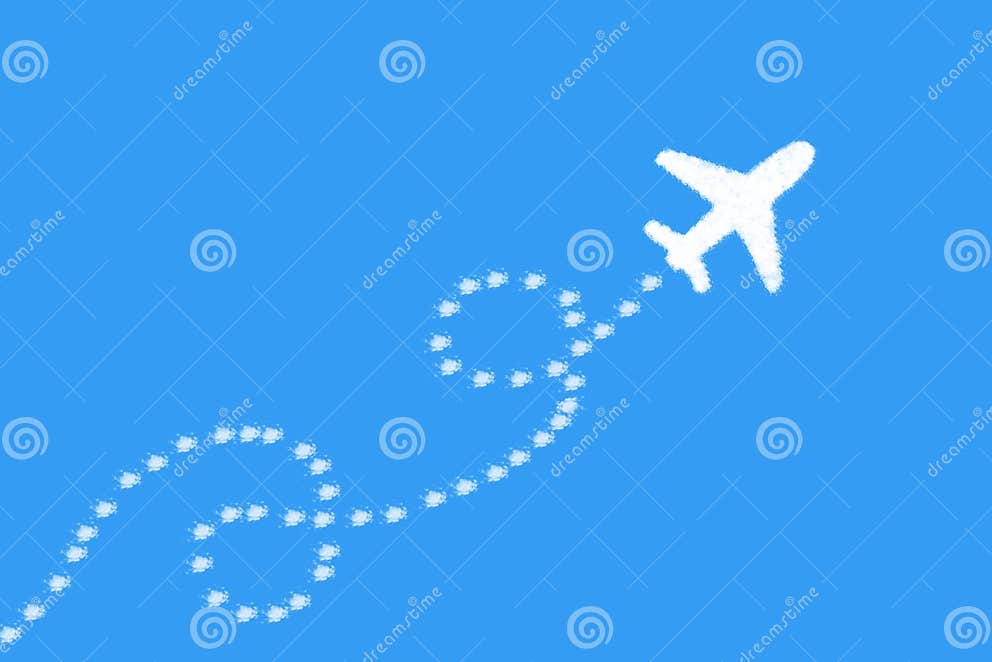 Plane Shape Clouds in the Blue Sky Stock Illustration - Illustration of ...