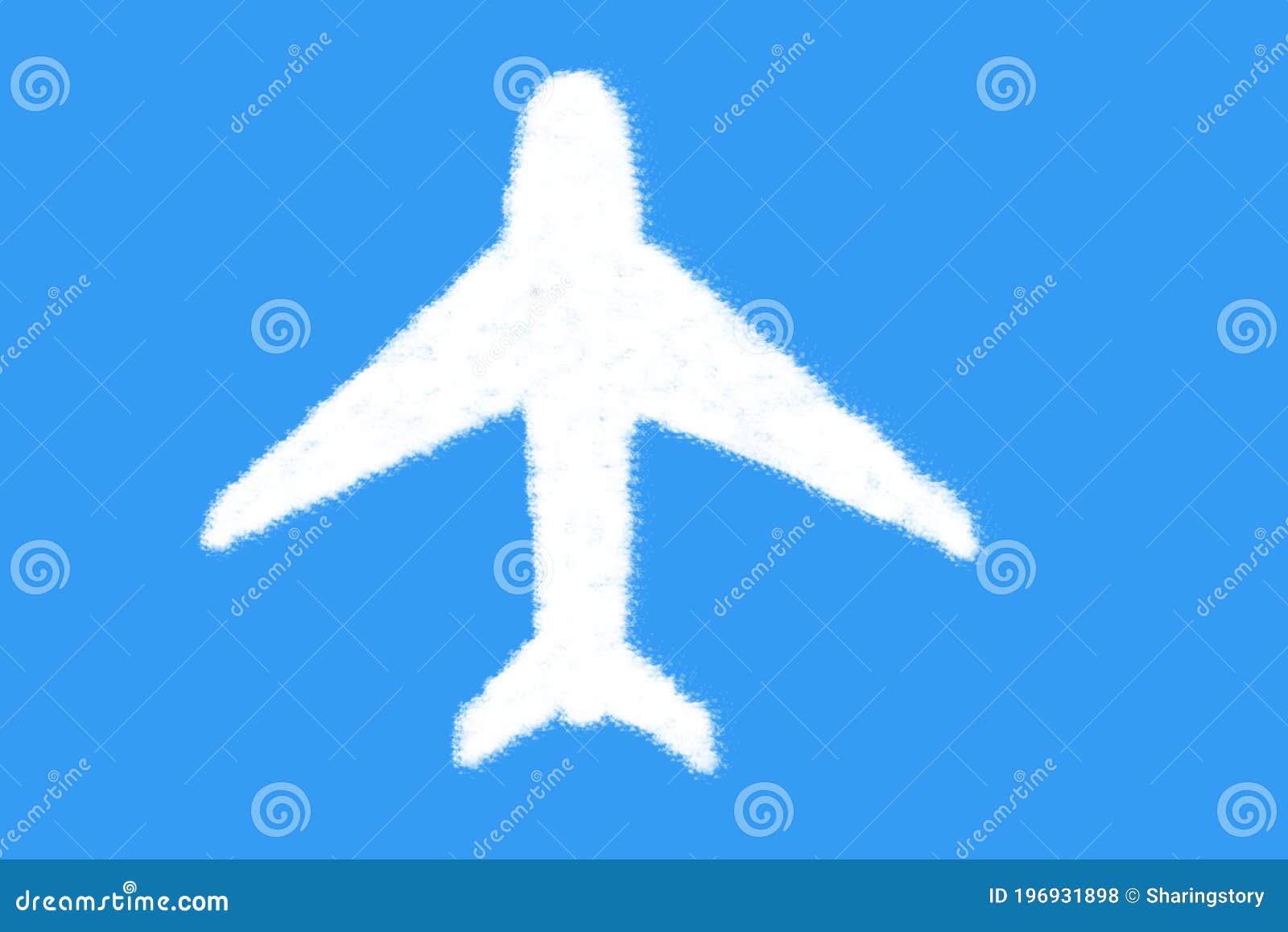Plane shape clouds stock photo. Image of flight, aircraft - 196931898