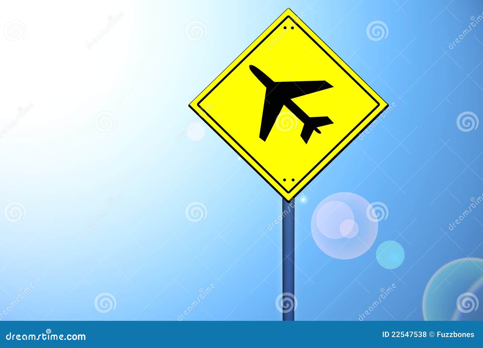Plane shape on road sign stock illustration. Illustration of flight ...