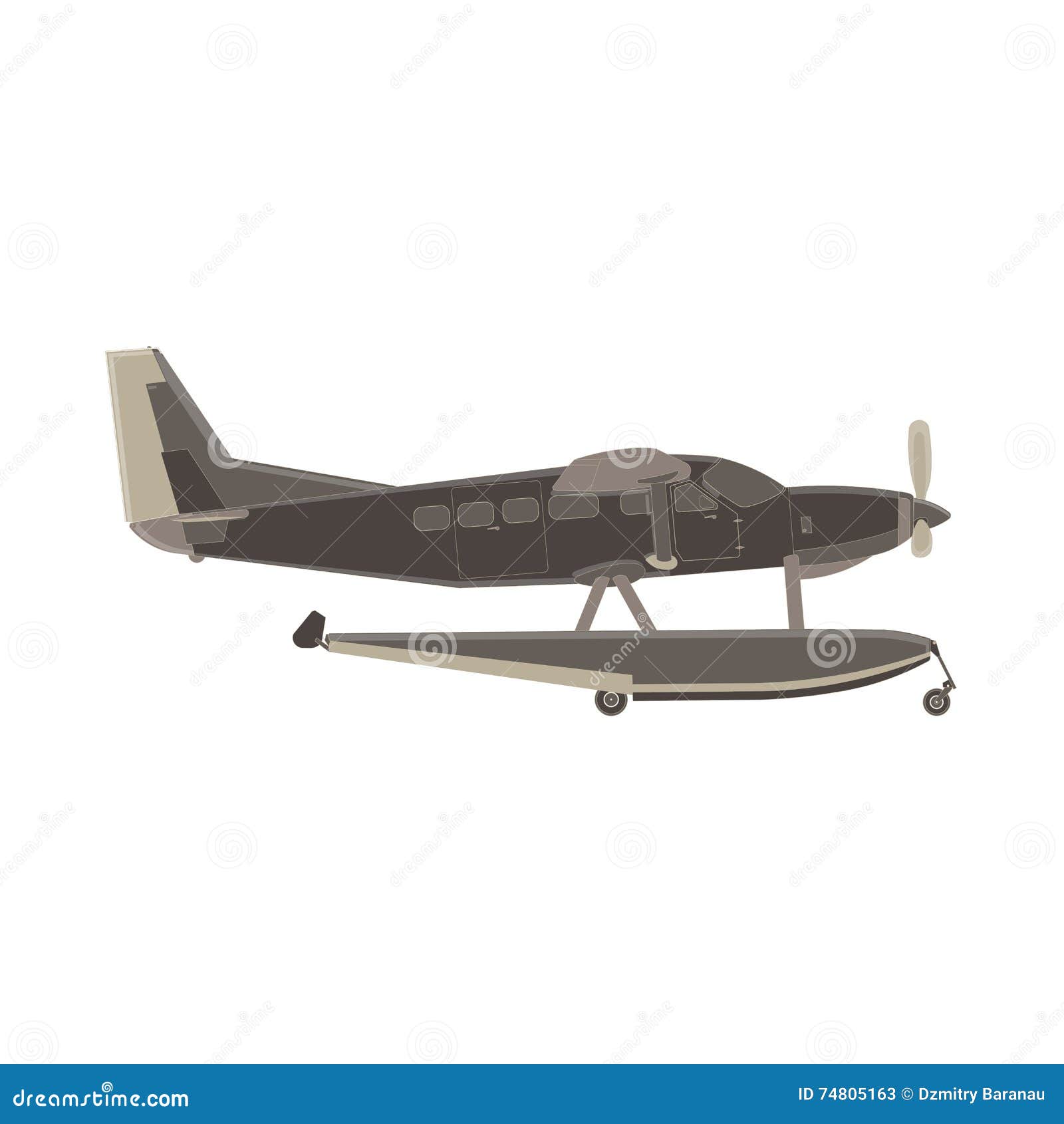 Plane Set. Side View And Front View Of Airplane. Passenger Aircraft ...