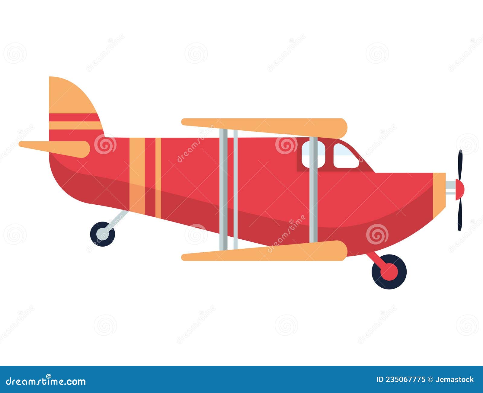 Plane Set. Side View And Front View Of Airplane. Passenger Aircraft ...