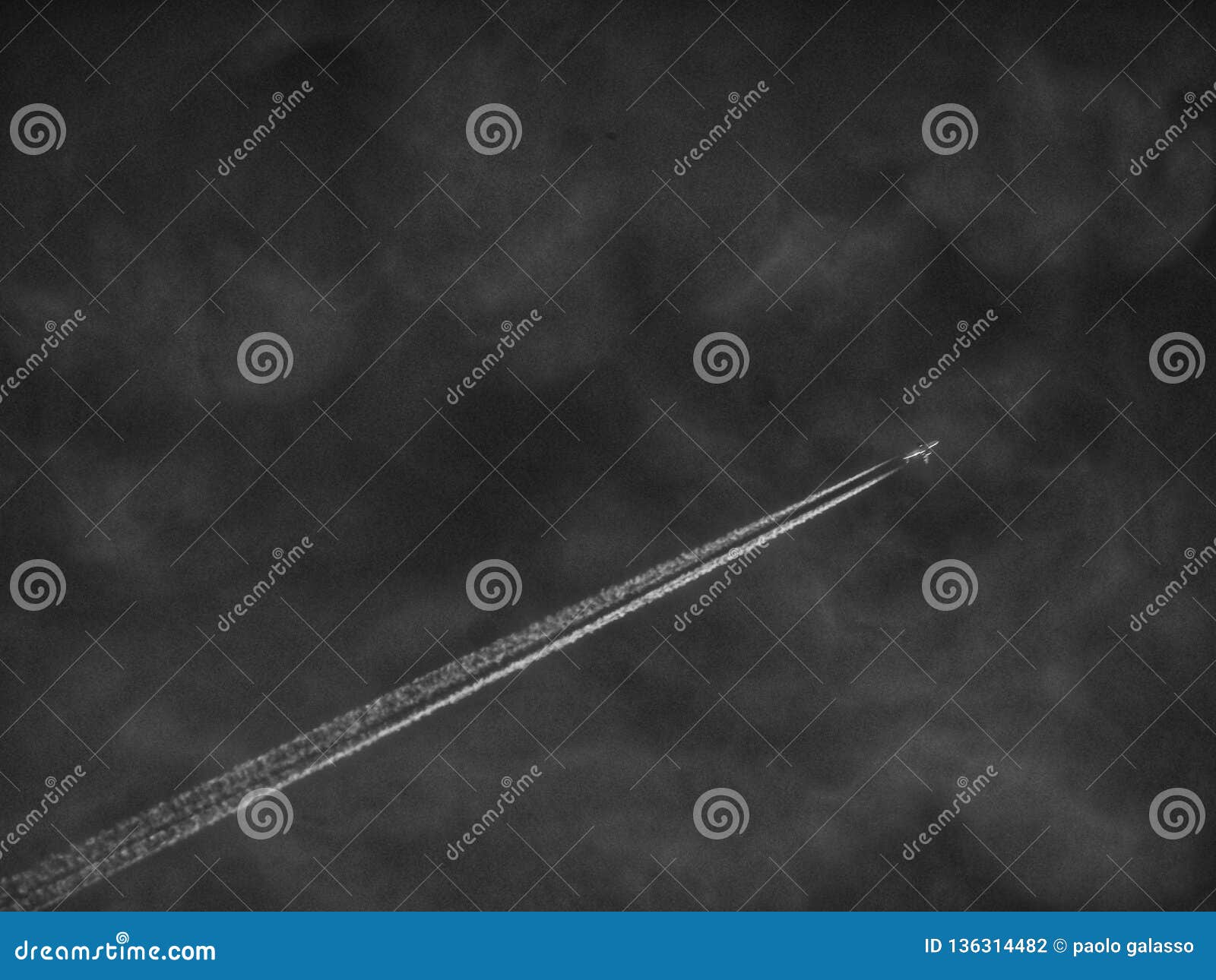 Plane line on Black sky stock photo. Image of plane - 136314482