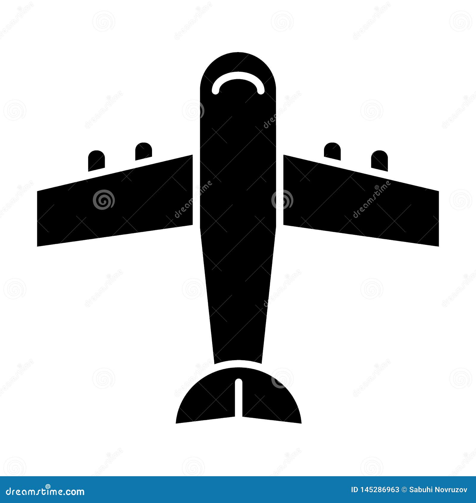 Plane Solid Icon. Airplane Illustration Isolated on White. Aircraft ...