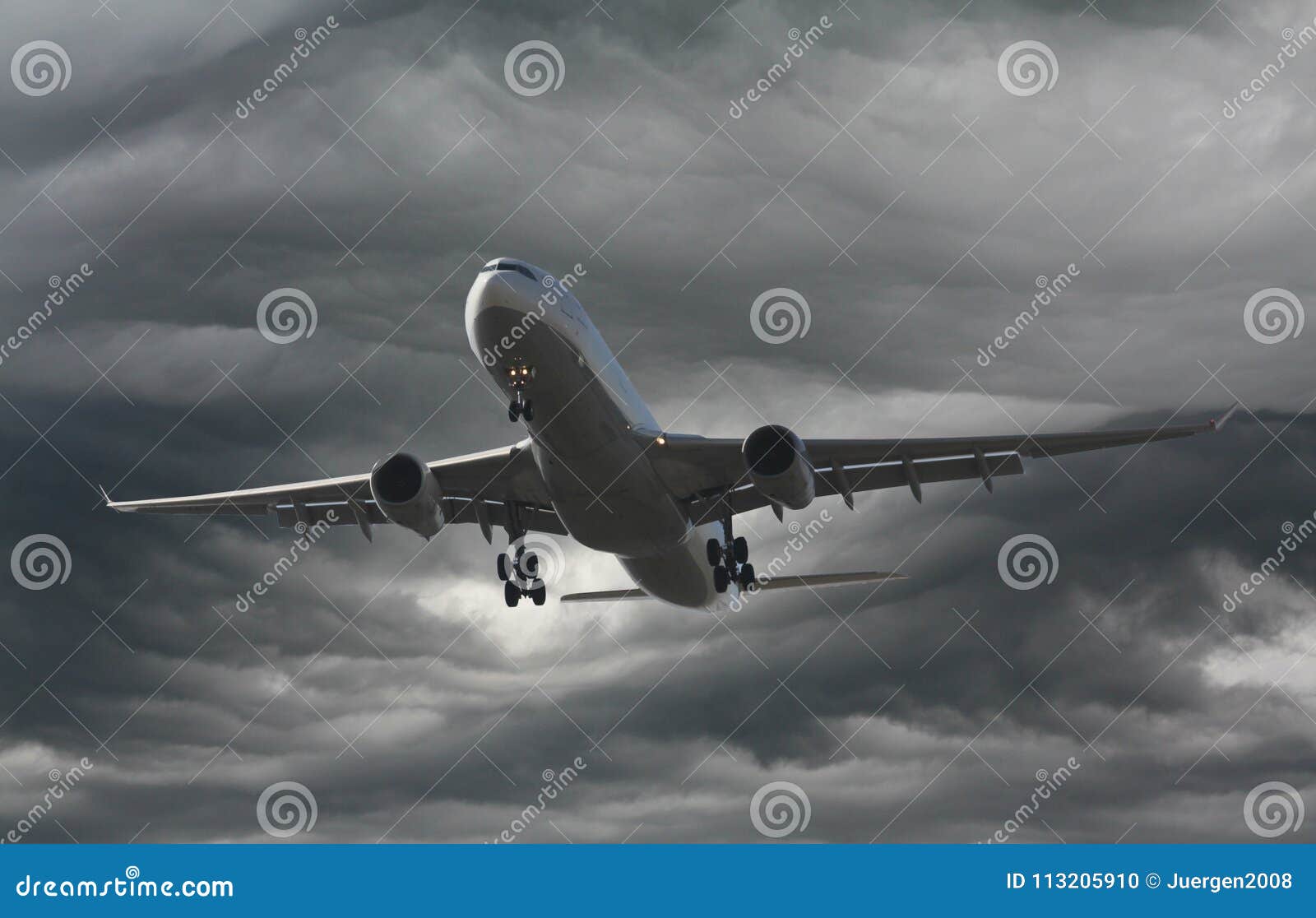 Plane in a storm stock photo. Image of airplane, flughafen - 113205910
