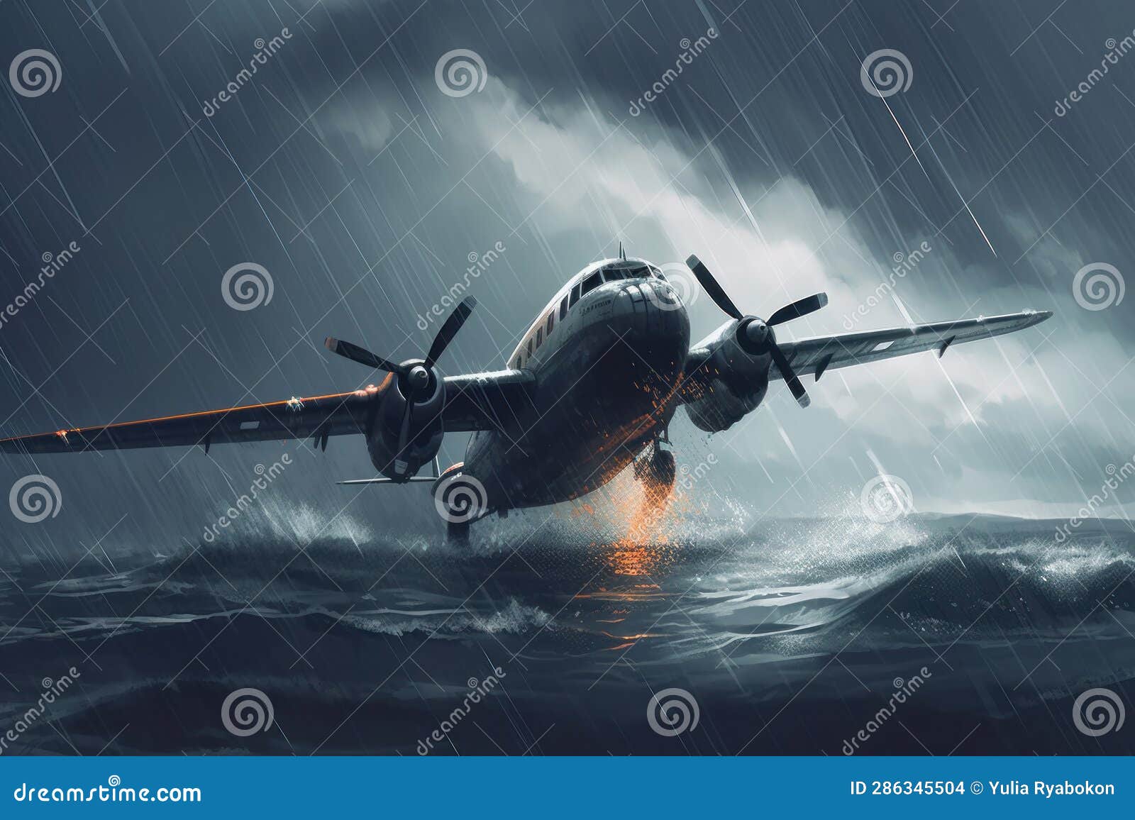 Plane Storm Rain. Generate Ai Royalty-Free Stock Photography ...