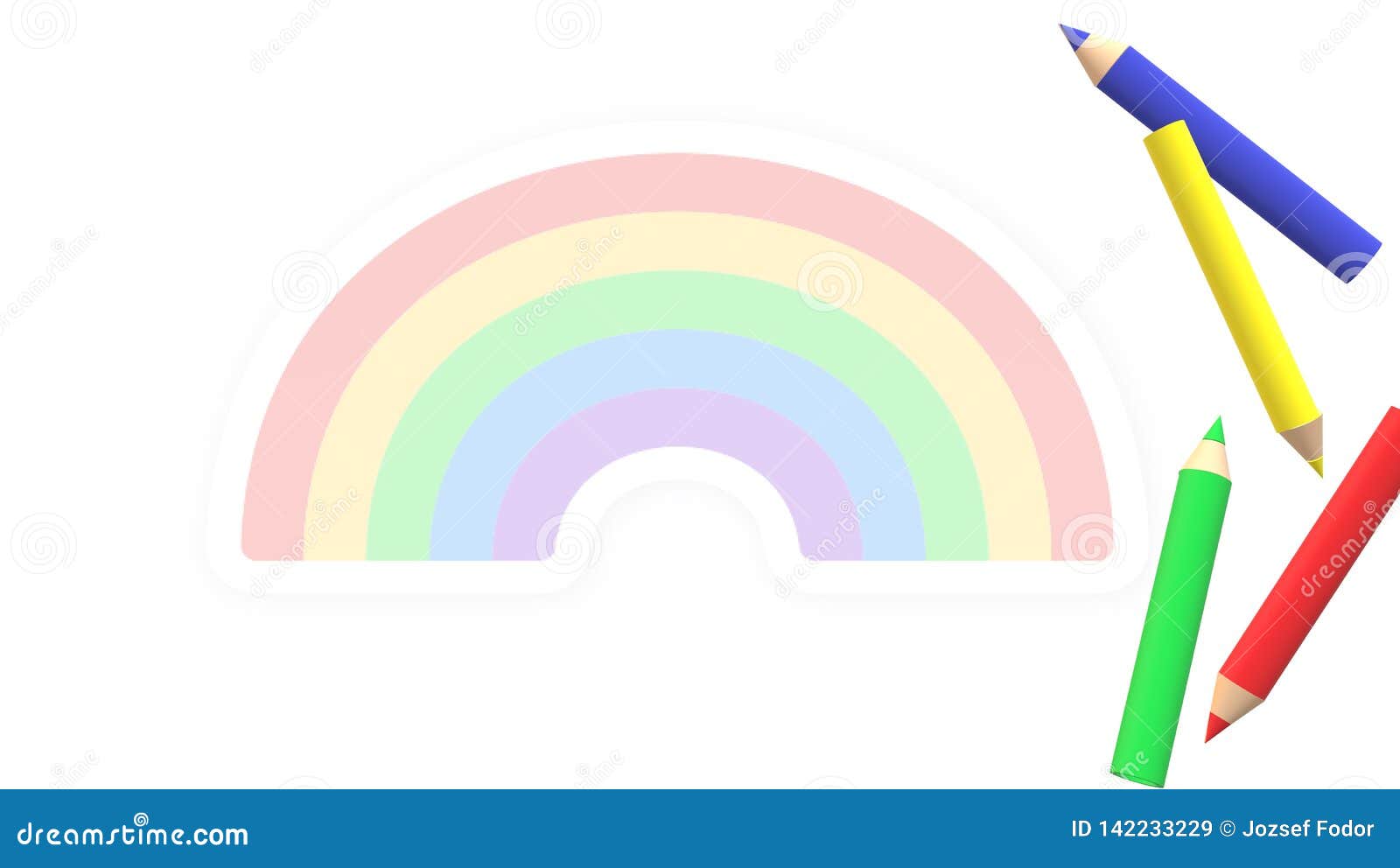 Plane Table with Pencils, White Background Stock Illustration ...