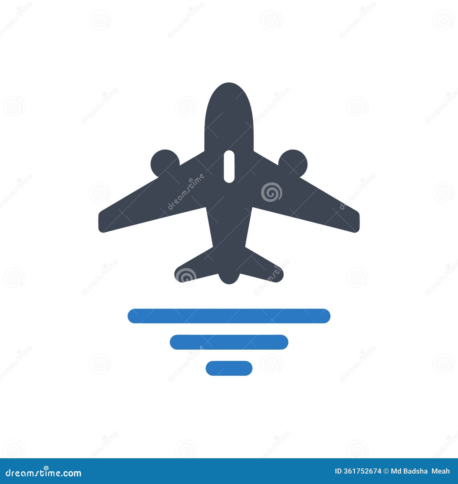 Plane Takeoff Icon stock vector. Illustration of plane - 361752674