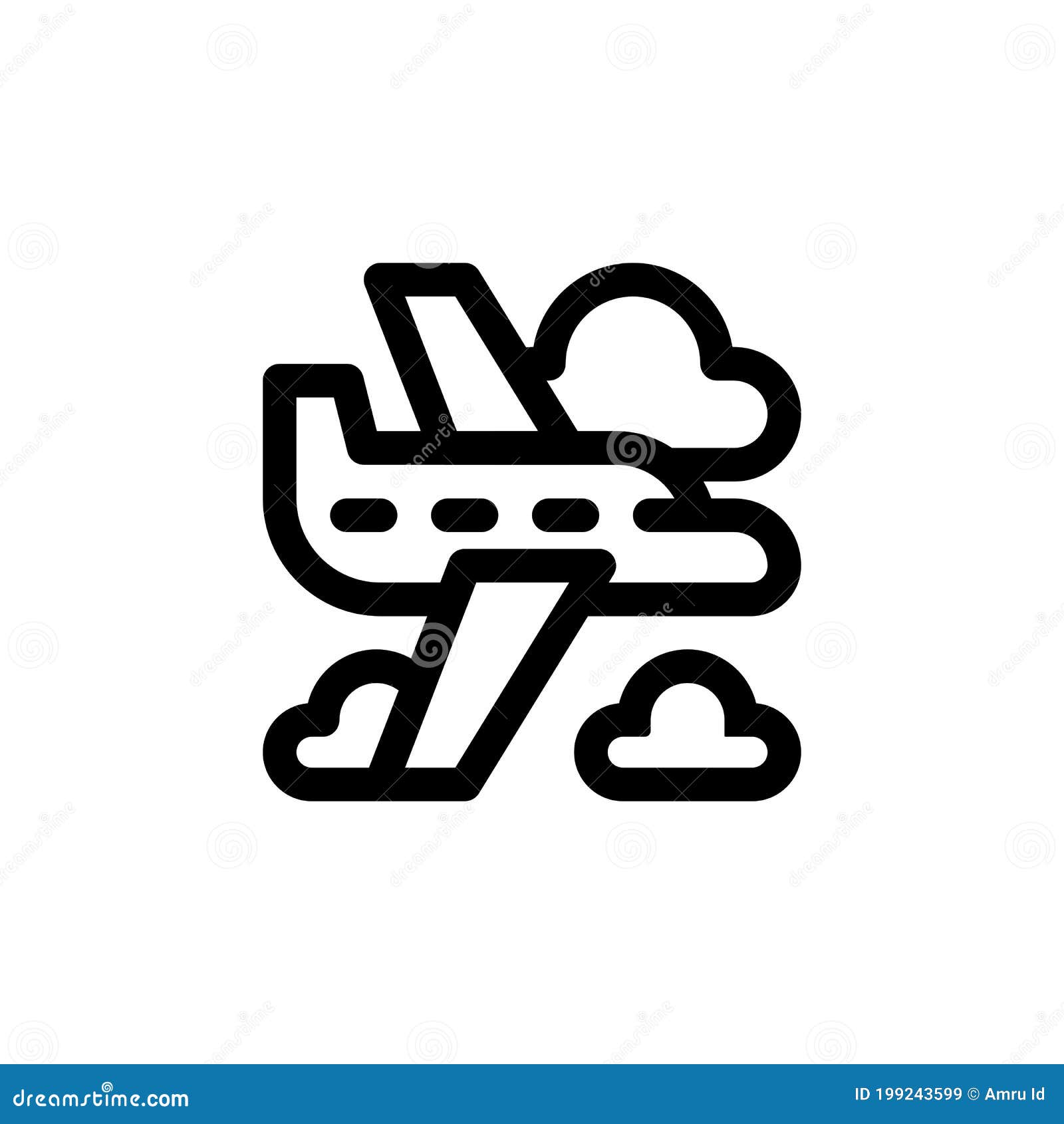 Plane Taking Off in the Air with Cloud Icon, Logo, Vector Stock Vector ...