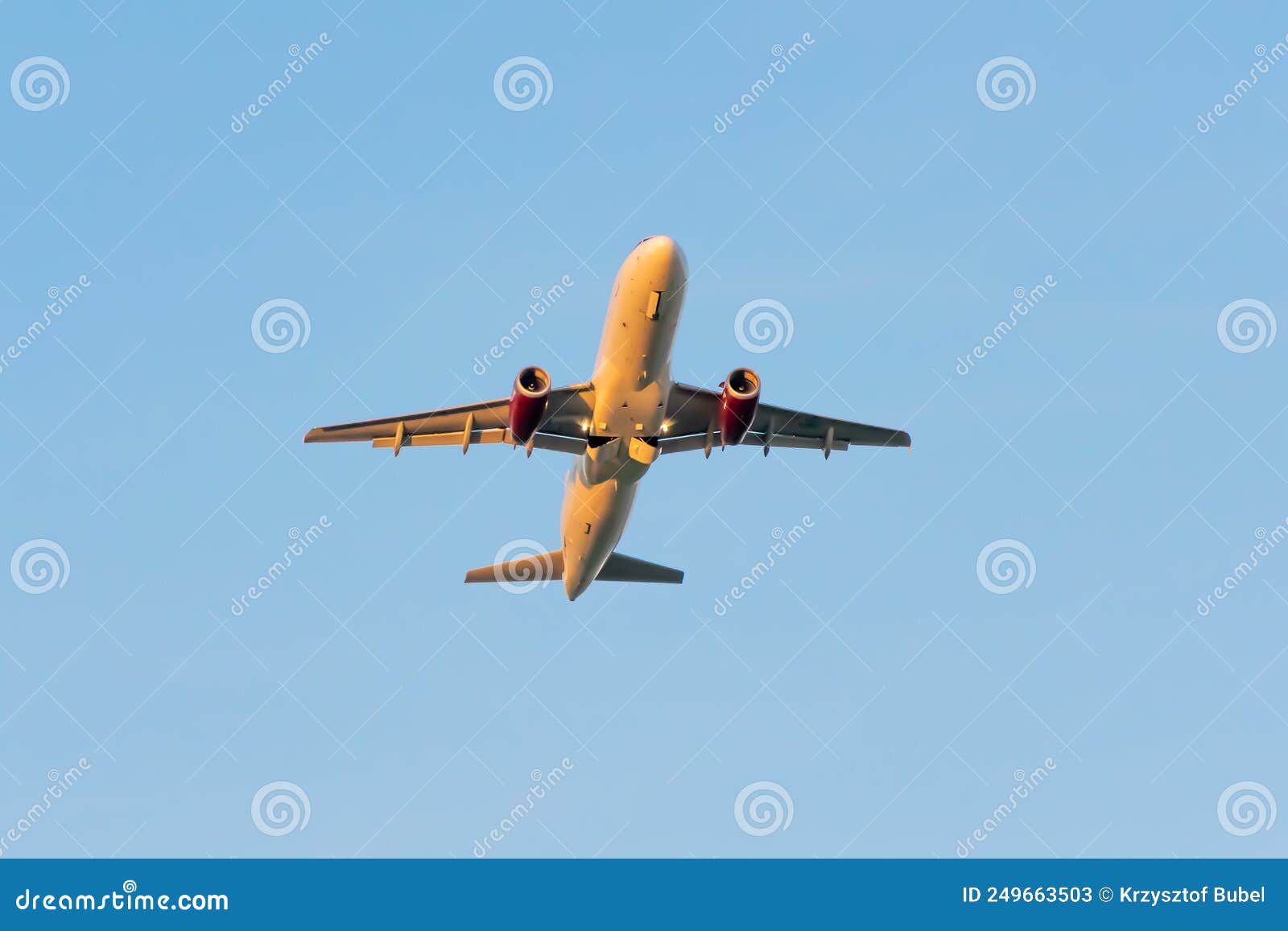 Plane Taking Off on a Background of a Blue Sky Editorial Stock Photo ...