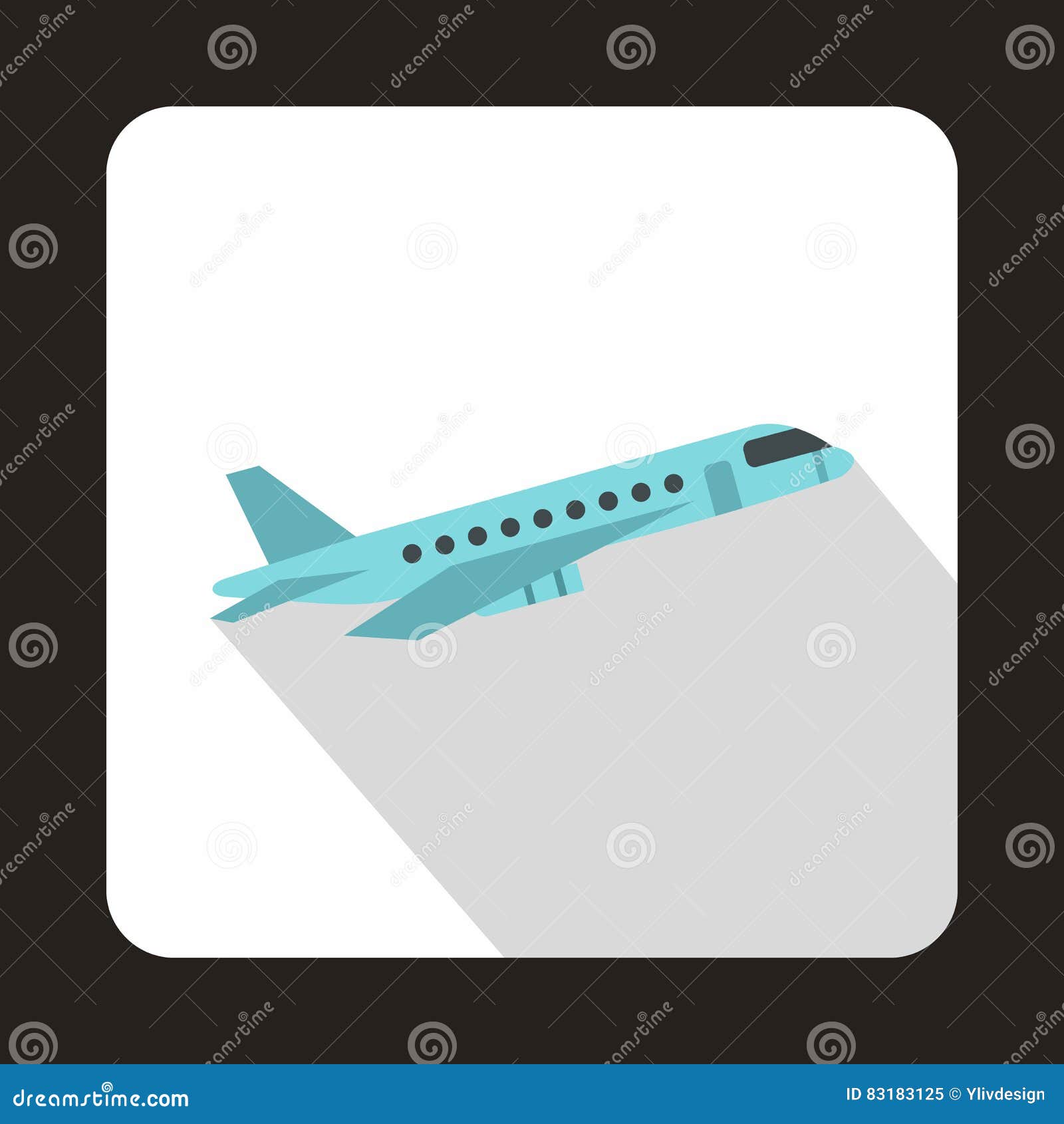 Plane Taking Off Icon, Flat Style Stock Vector - Illustration of ...