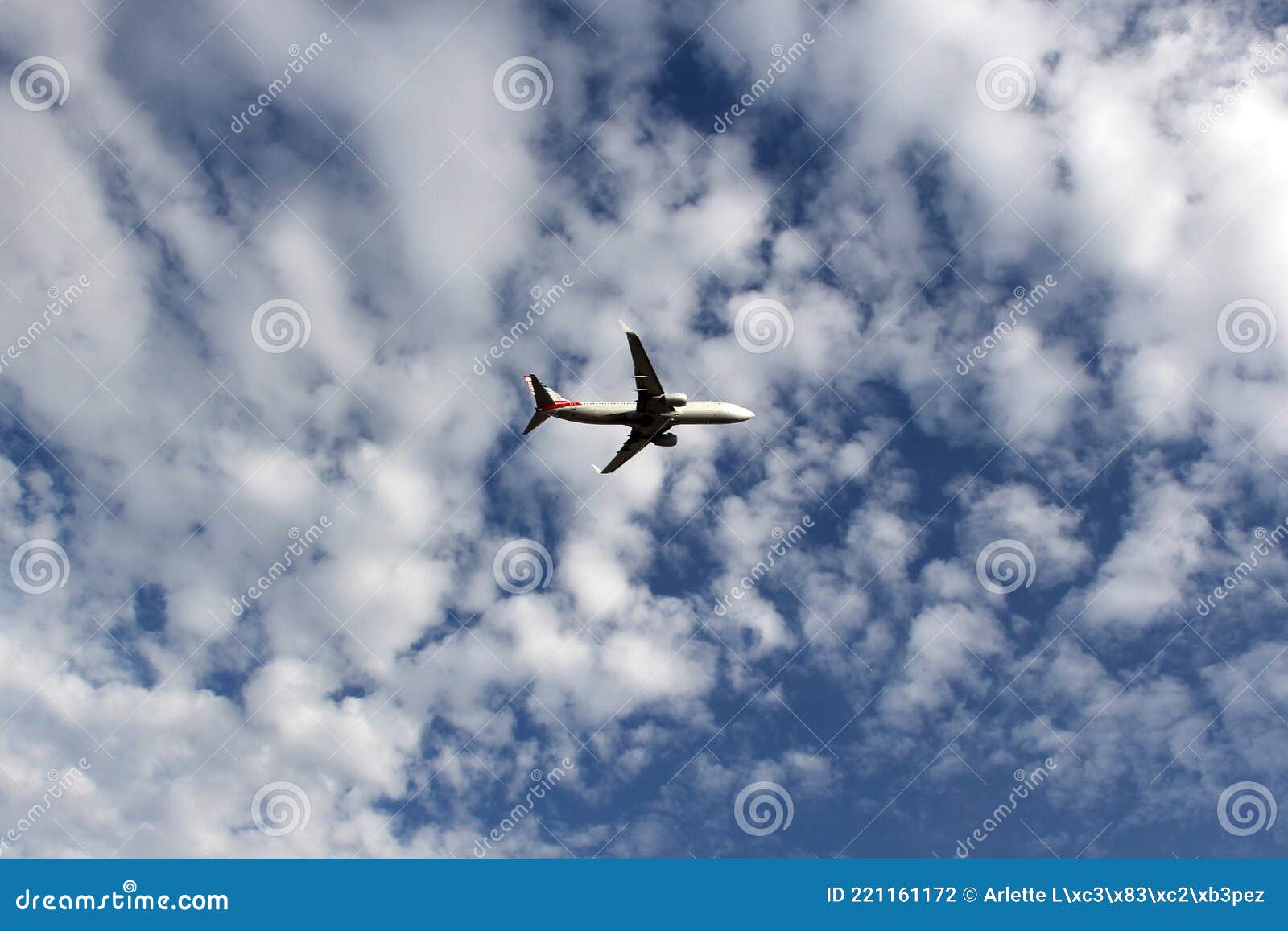 Plane Taking Off from the Runway, Flying through the Clouds, Increasing ...