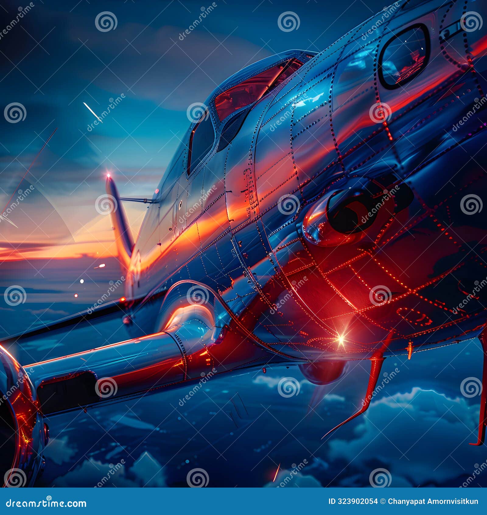 Plane Taking Off, Side View in Air Stock Illustration - Illustration of ...