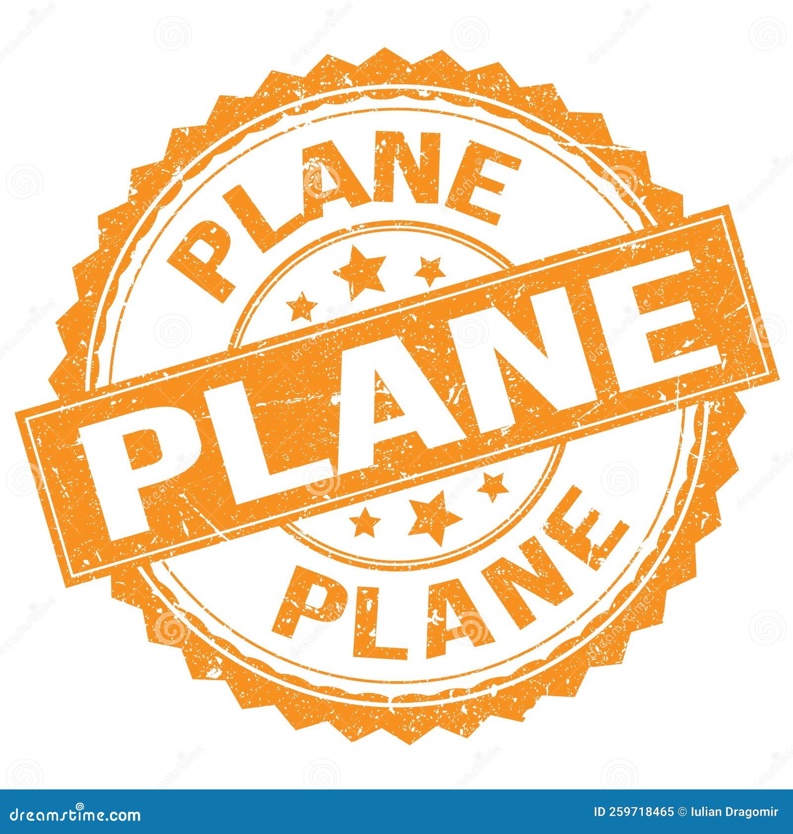PLANE Text on Orange Round Stamp Sign Stock Illustration - Illustration ...
