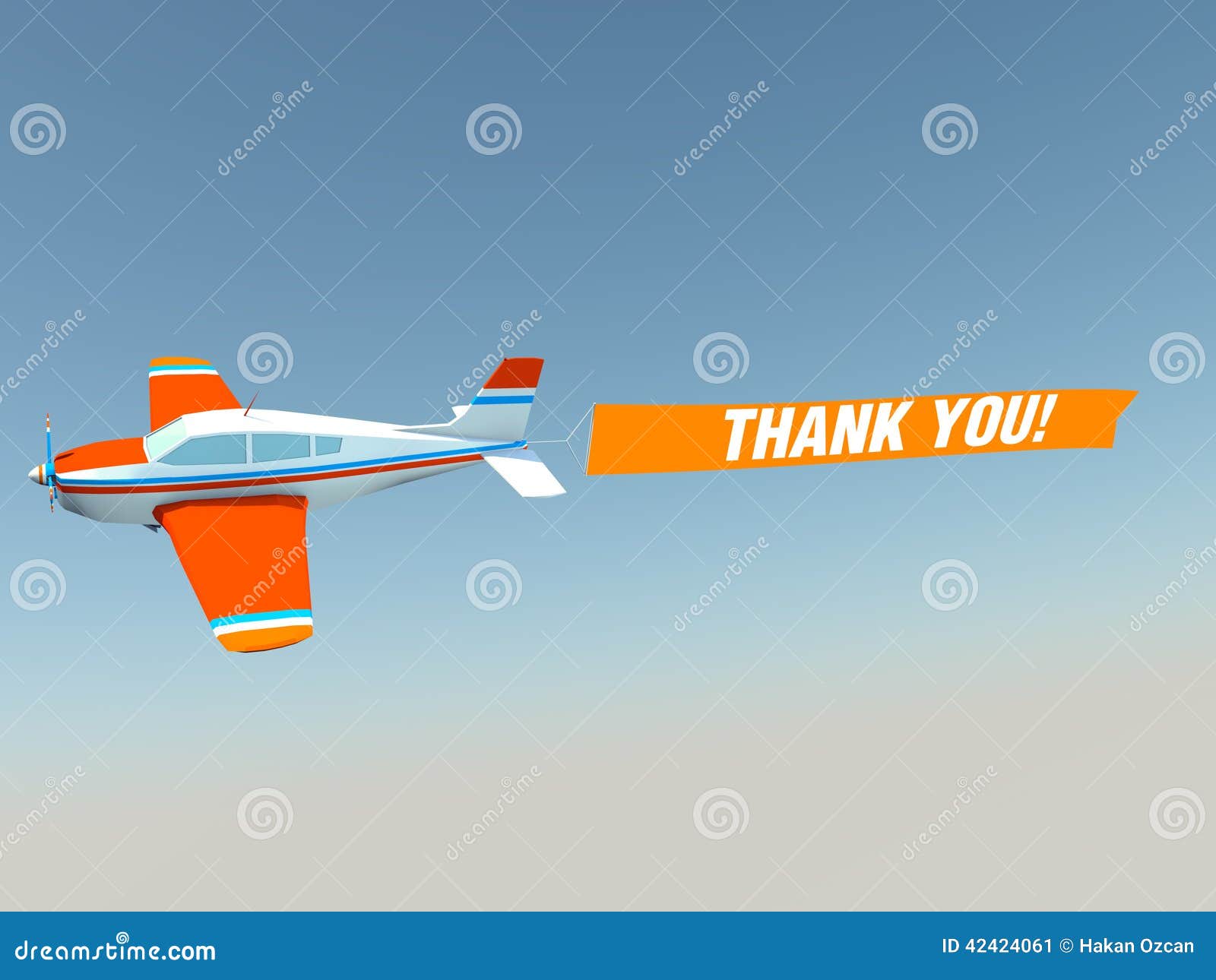 Plane with Thank You! Banner Stock Illustration - Illustration of ...