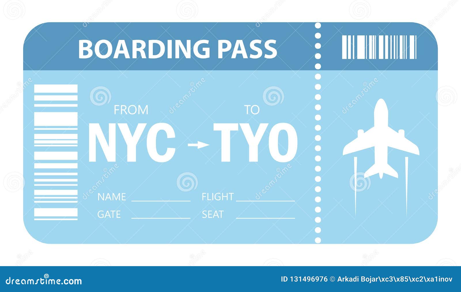 Plane ticket vector icon stock vector. Illustration of airport - 131496976