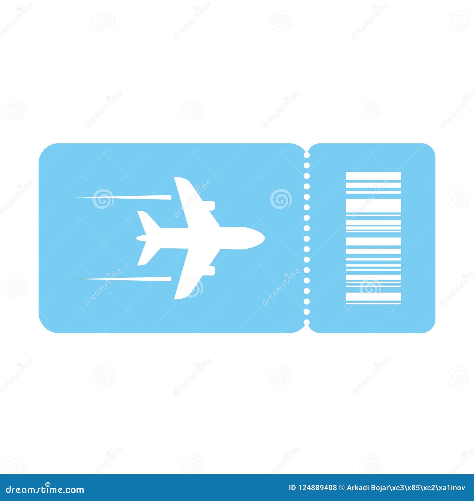 Plane ticket vector icon stock vector. Illustration of flying - 124889408
