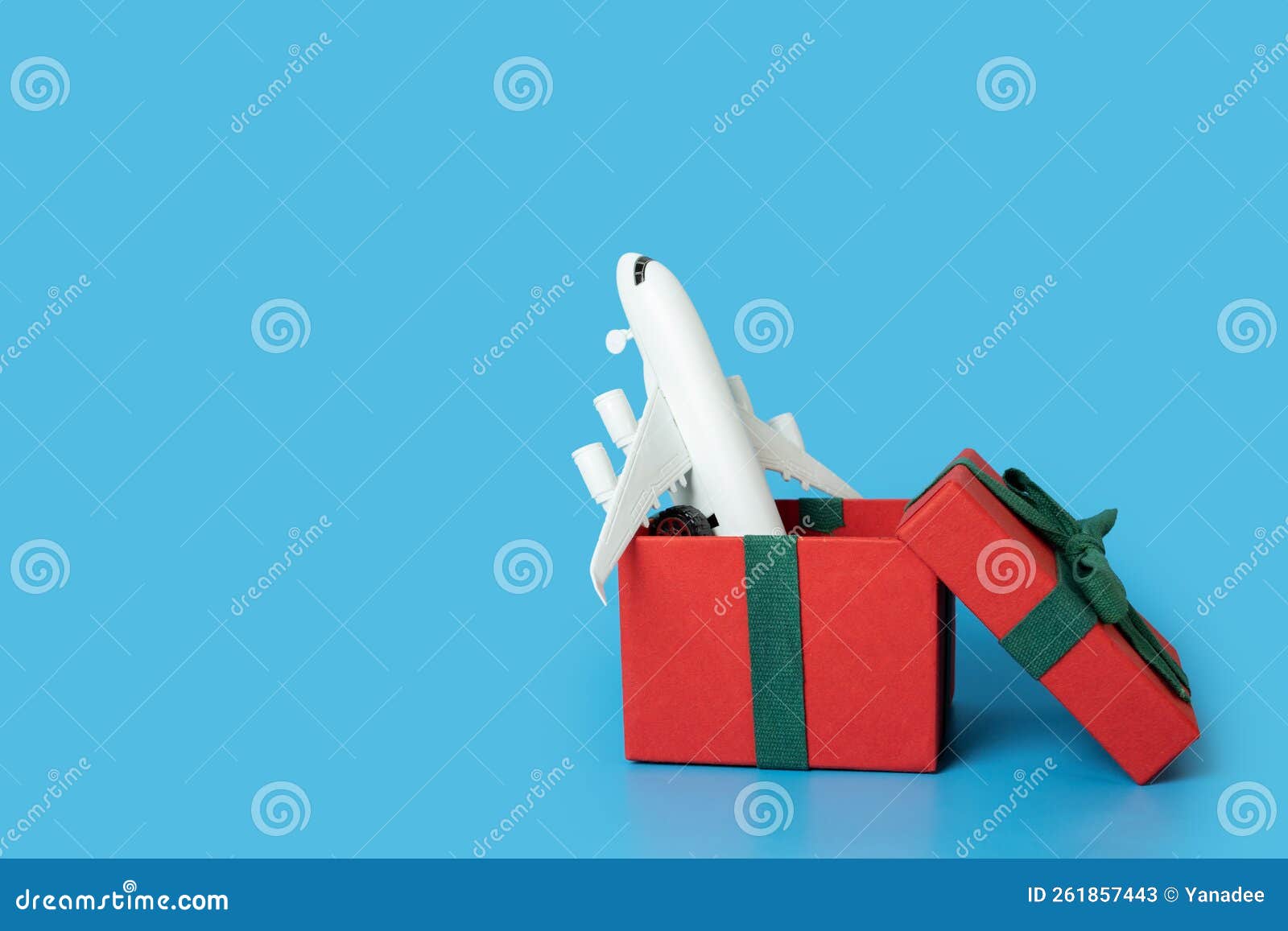 Plane Tickets Gift for the Holiday, Airplane in a Gift Box Stock Image ...