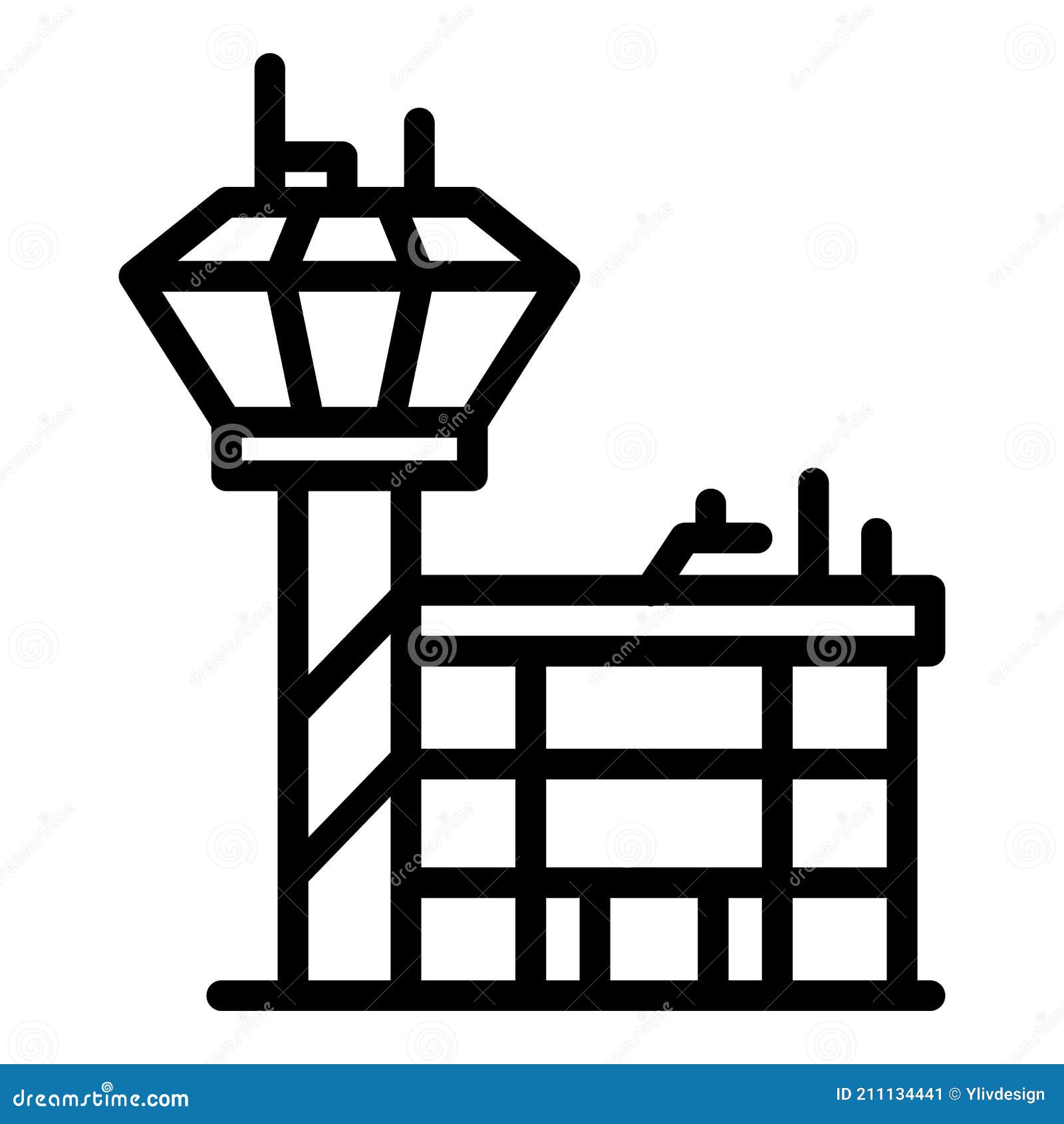 Plane Tower Control Icon, Outline Style Stock Vector - Illustration of ...
