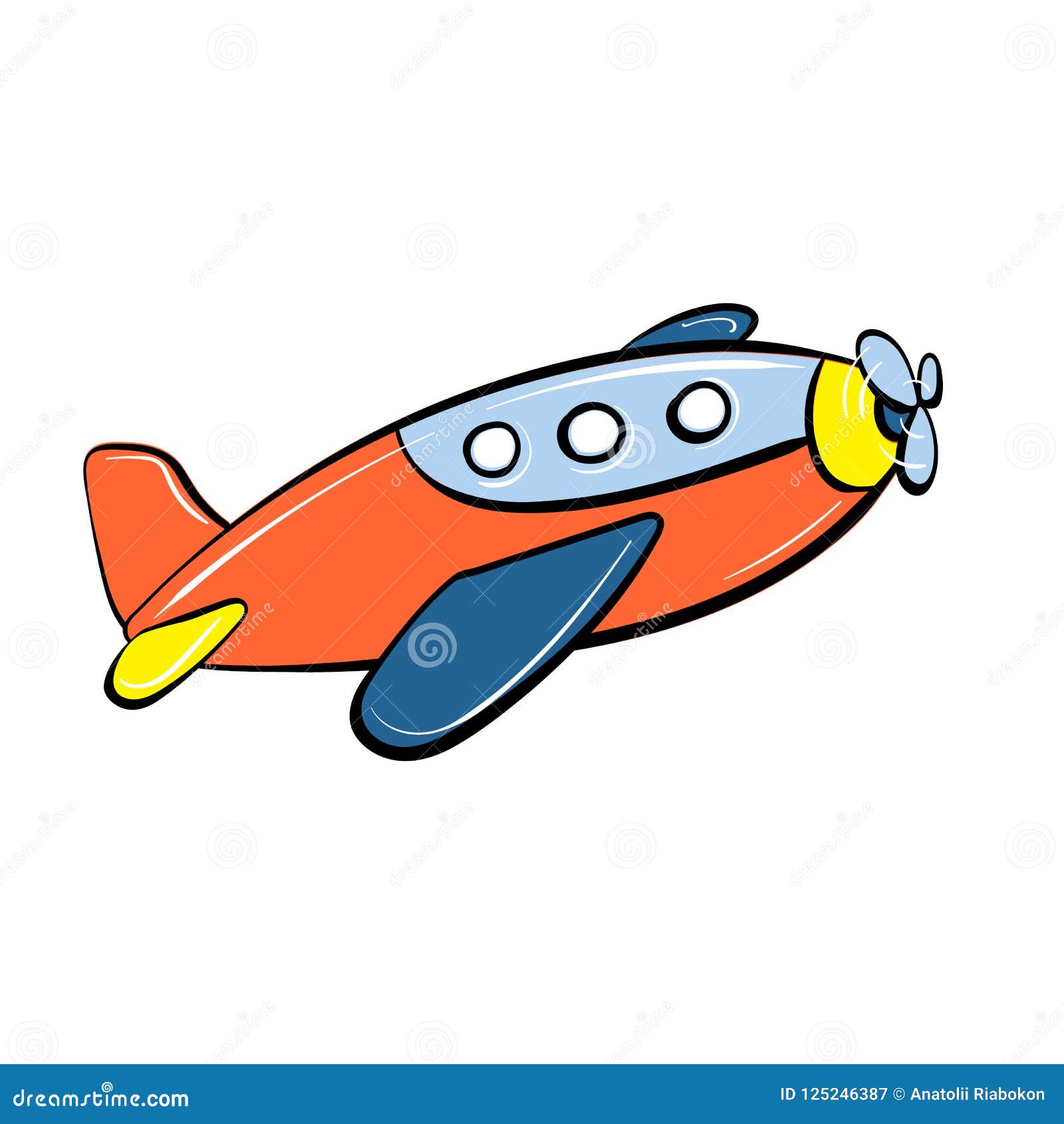 Plane Toy Icon, Cartoon Style Stock Vector - Illustration of clip ...