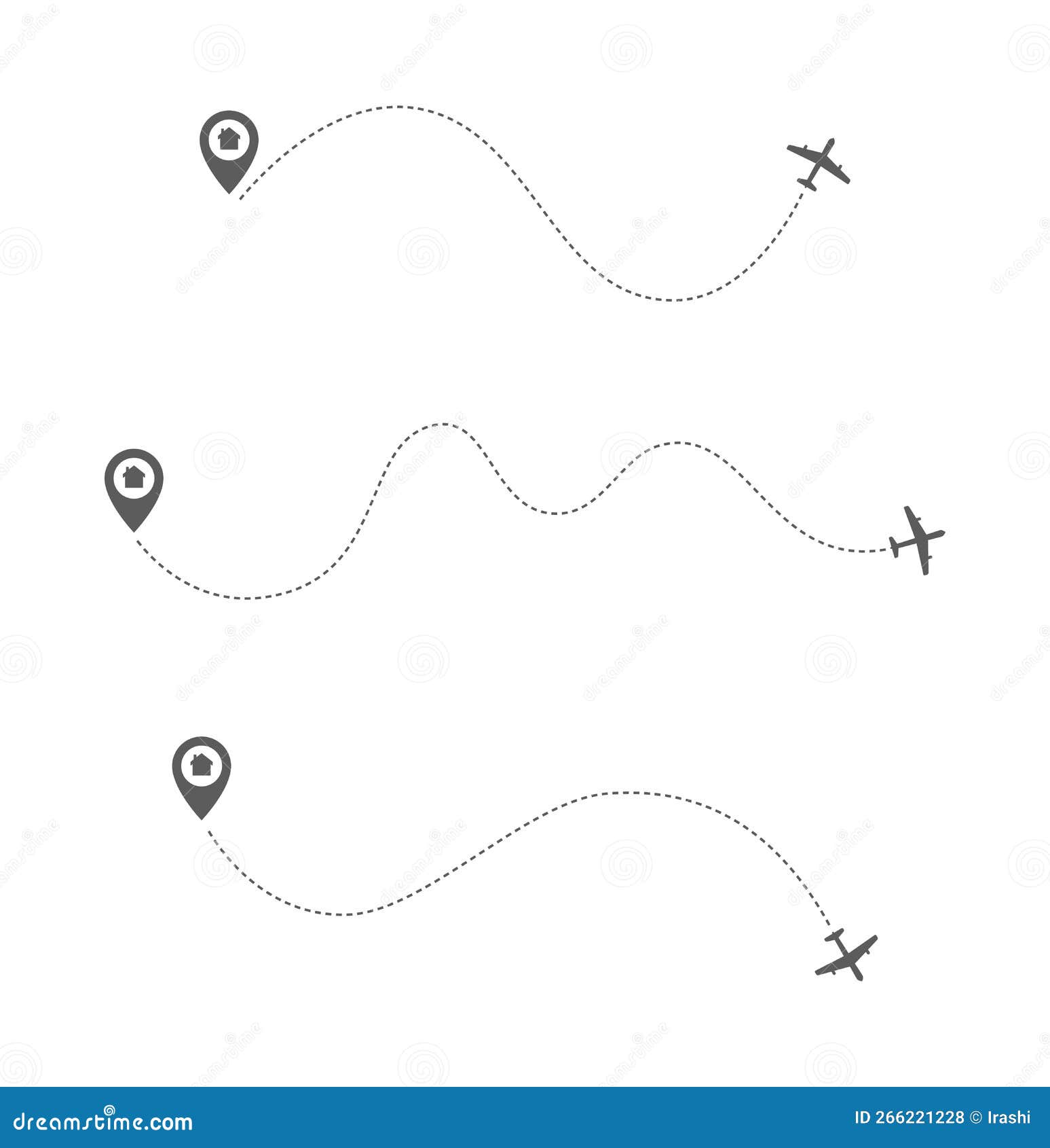 Plane Trace and Map Pin Marker Stock Vector - Illustration of route ...