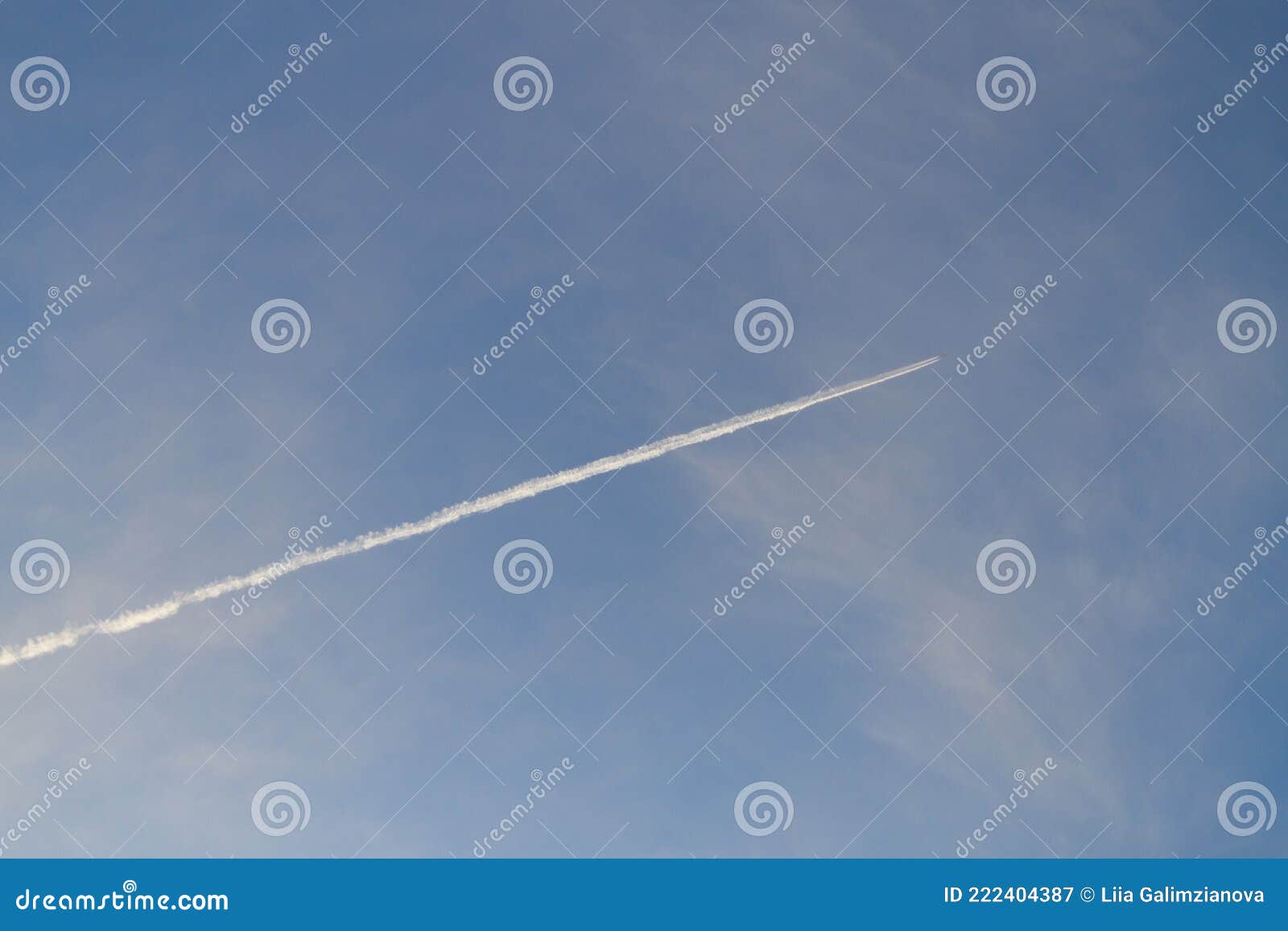 Plane trace in the sky stock image. Image of clear, track - 222404387