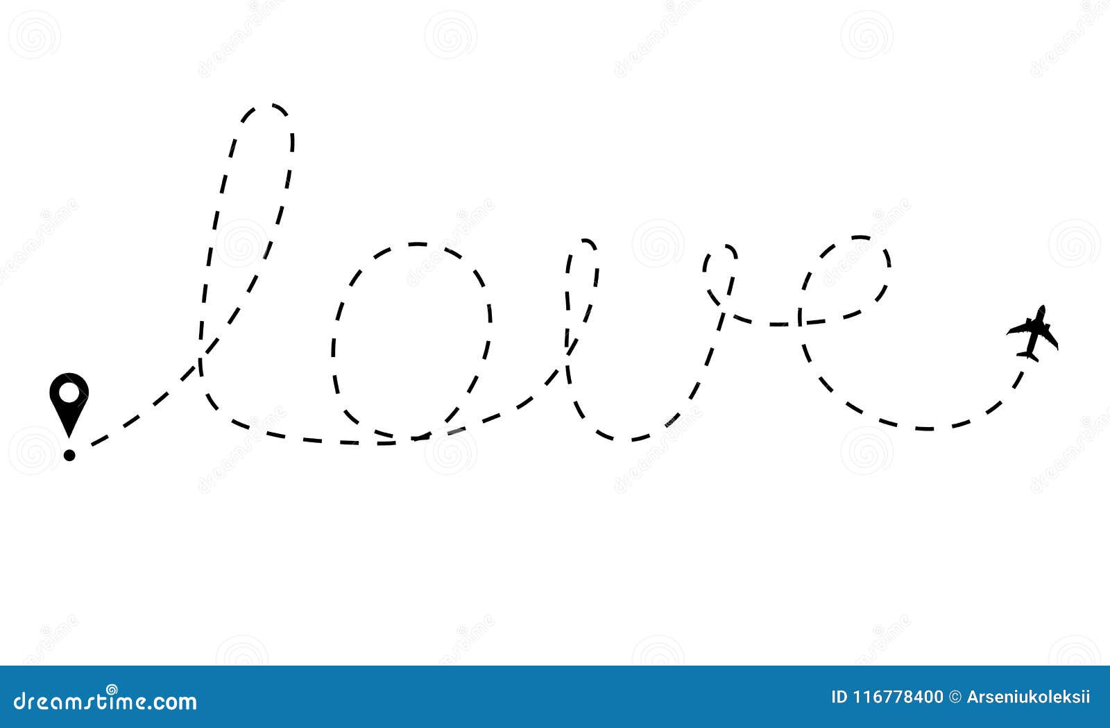 Plane Tracing Love Line in the Air Stock Vector - Illustration of love ...