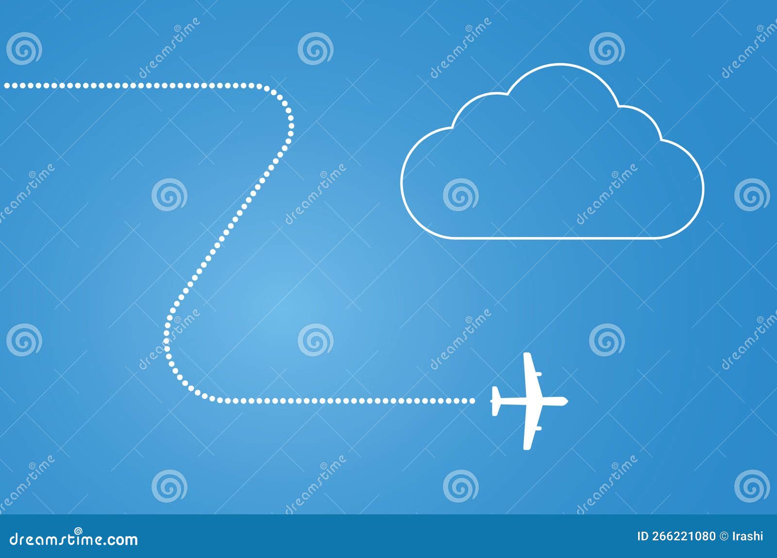 Plane track with cloud stock vector. Illustration of airliner - 266221080