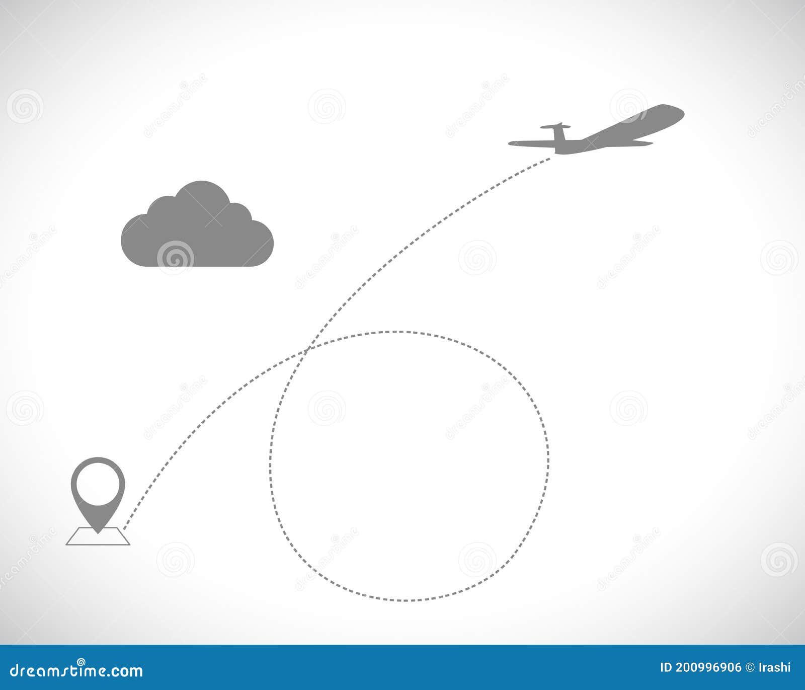 Plane track 3d stock vector. Illustration of dotted - 200996906