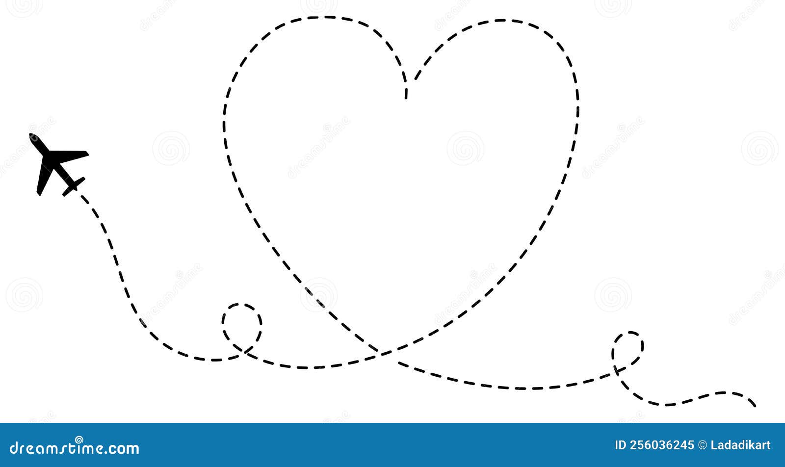 Plane Track Heart Shape. Romantic Gesture Symbol Stock Vector ...