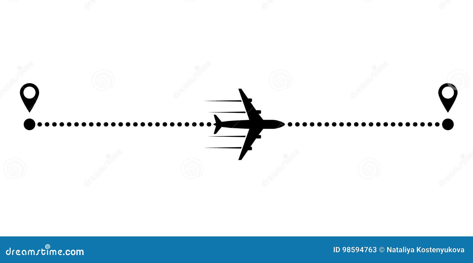 Plane and track stock vector. Illustration of transport - 98594763