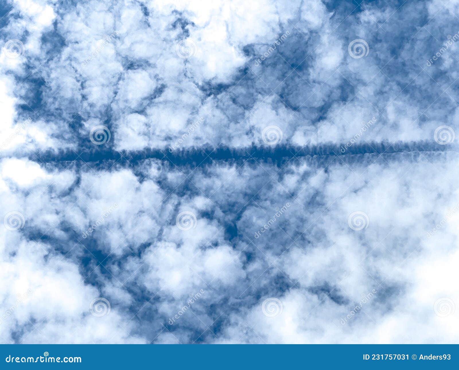 Plane trails in the sky stock image. Image of clouds - 231757031
