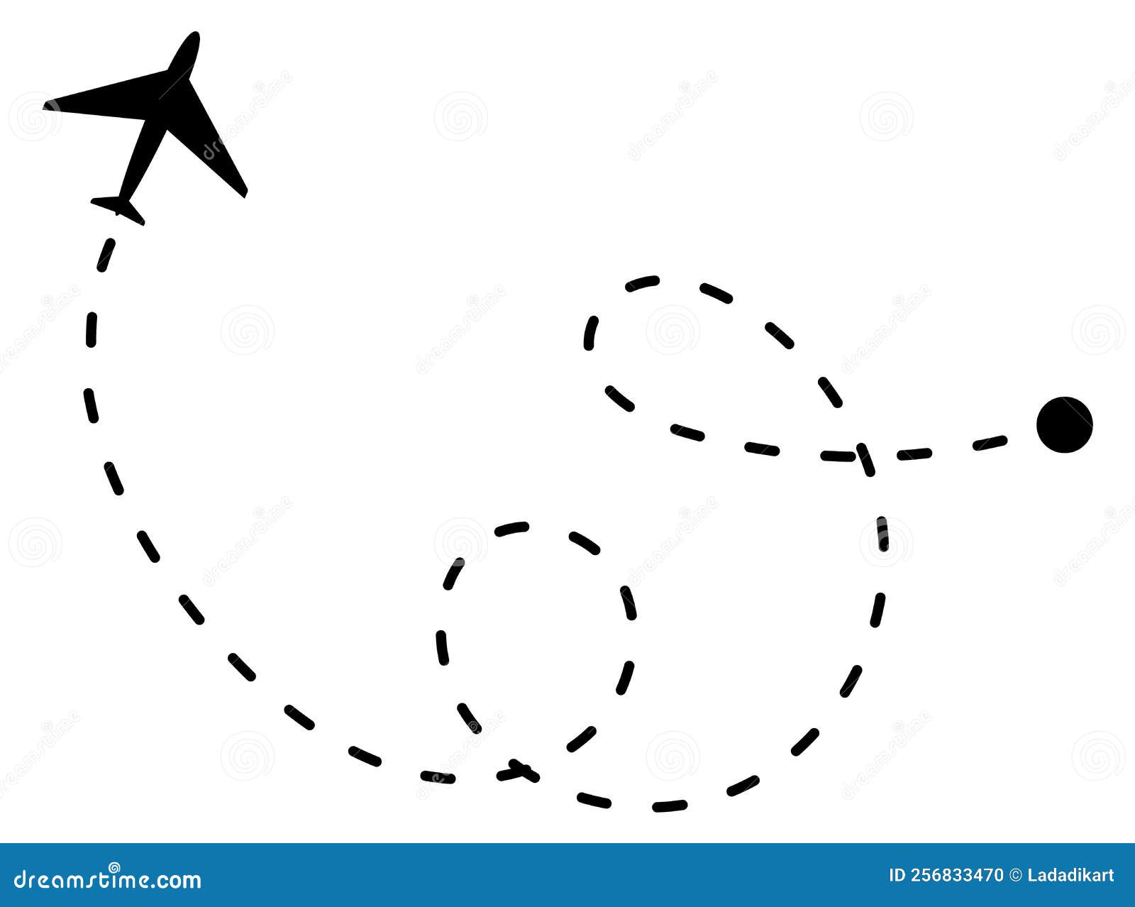 Trajectory Of The Flight Routes Of The Aircraft. The Plane Flies From ...
