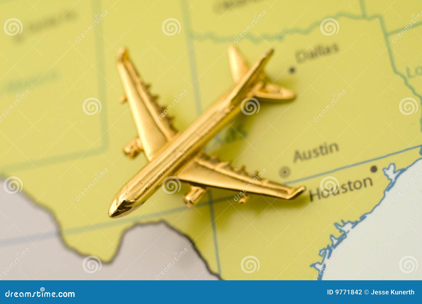 Plane Traveling Over Texas stock photo. Image of states - 9771842