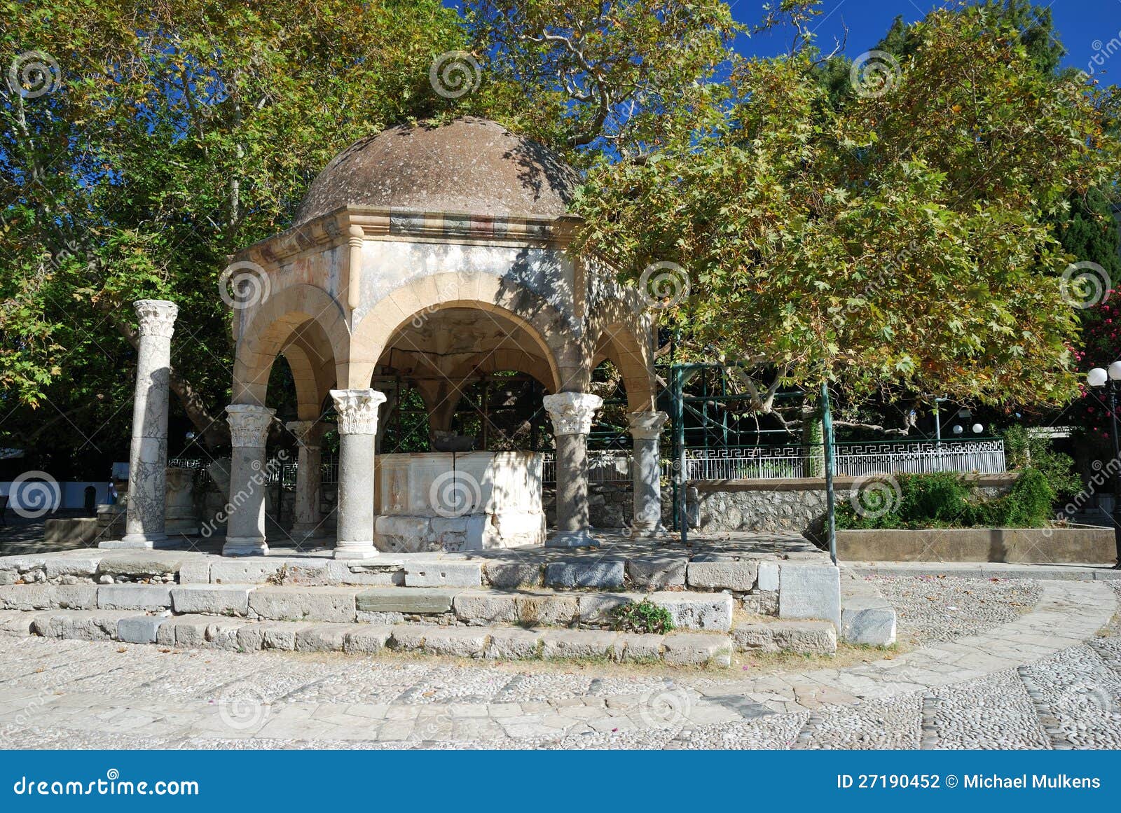 Plane Tree of Hippocrates, Kos Stock Photo - Image of architecture ...