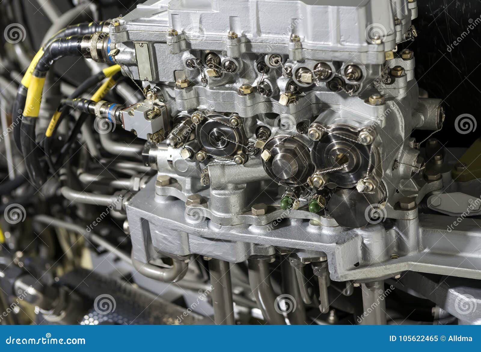 Plane Turbine Engine Mechanism Closeup Stock Image - Image of ...