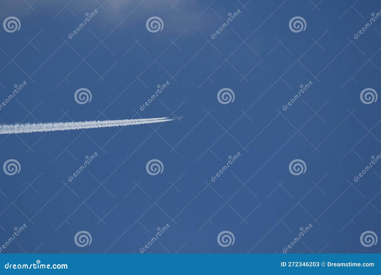 A Plane and Vapor Trails in the Sky Stock Image - Image of shine, trip ...