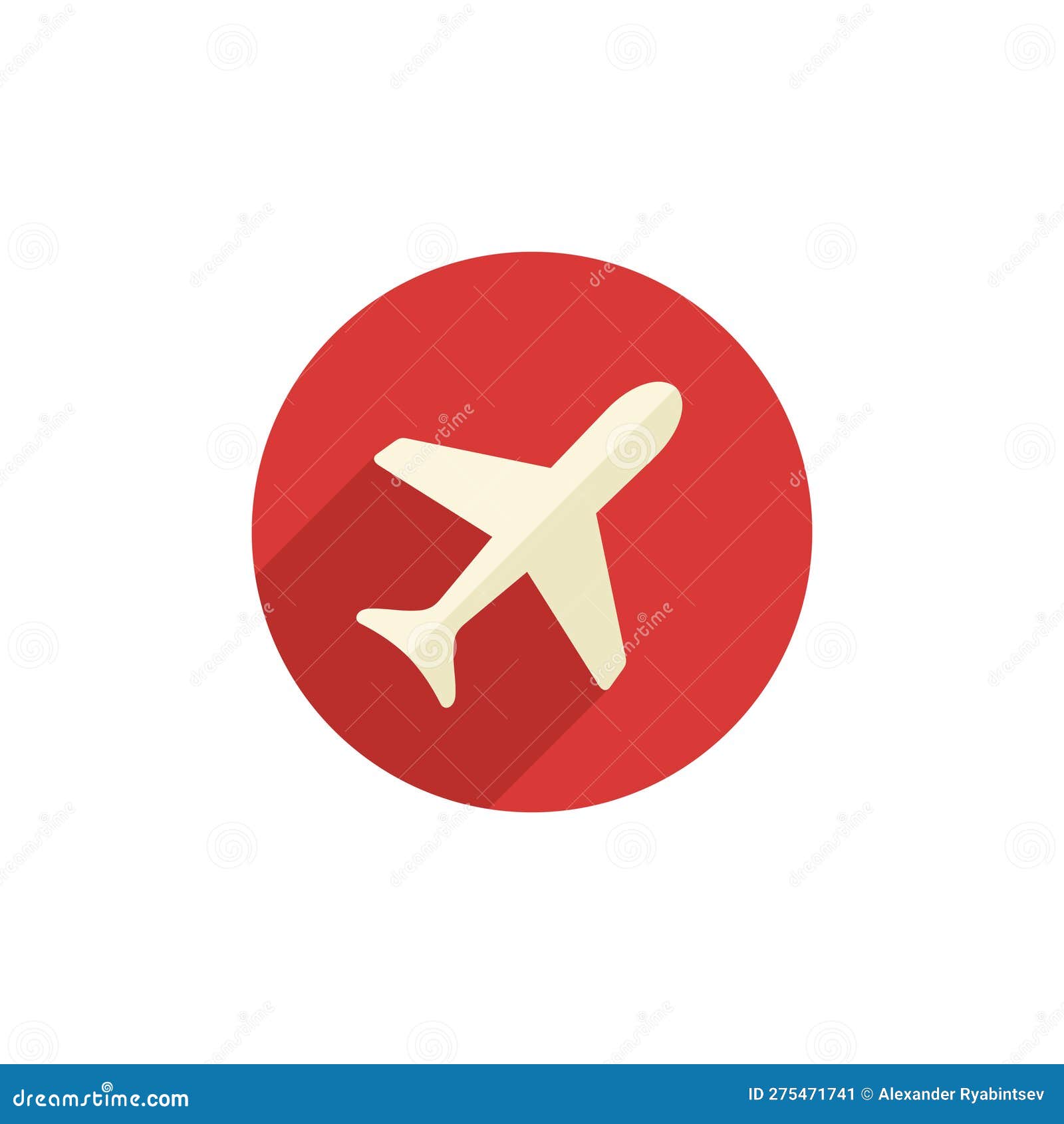 Airplane Circle Shape Flat Style Vector Icon Stock Vector ...
