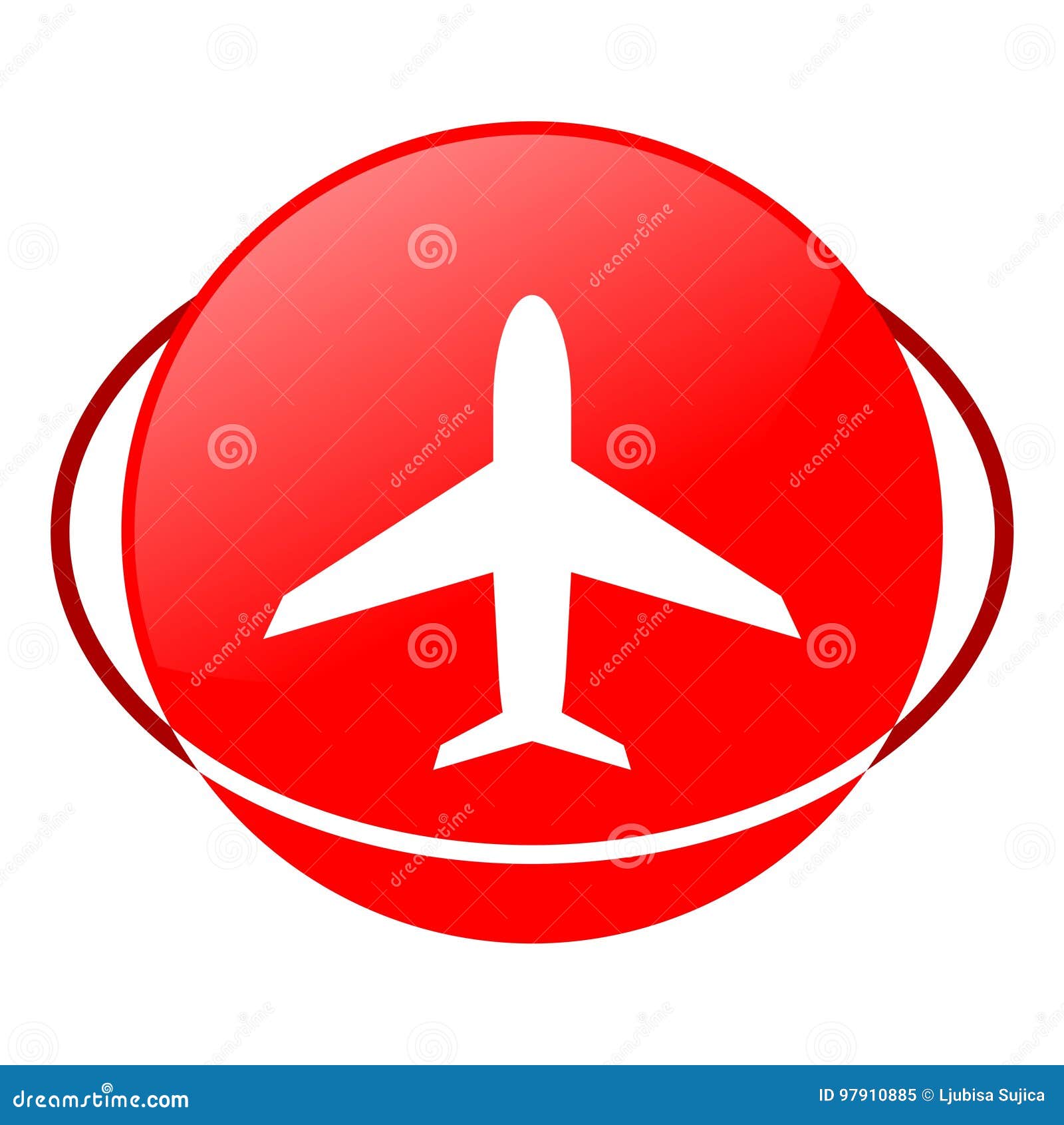 Plane Vector Illustration, Red Icon Stock Vector - Illustration of ...