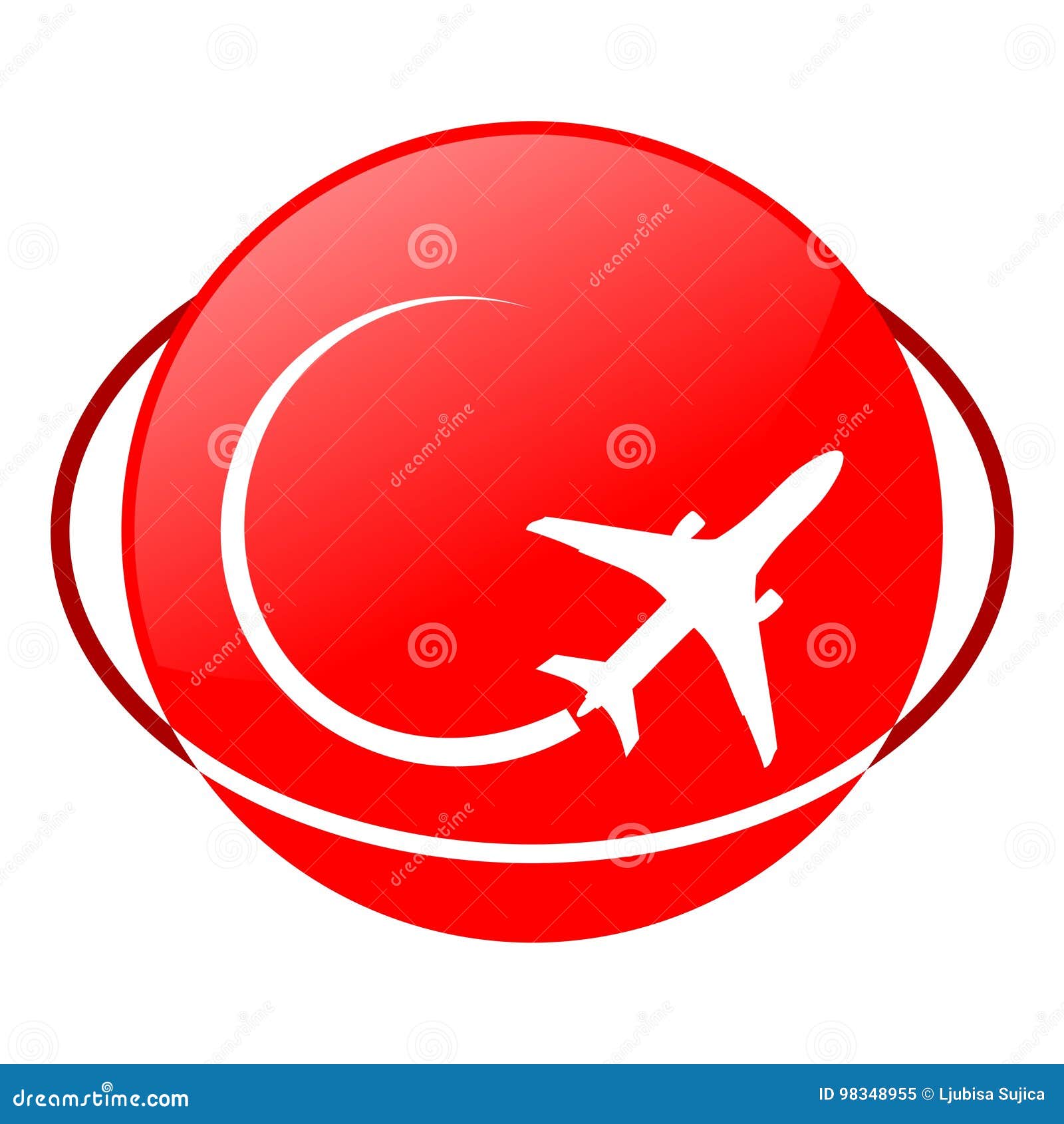 Plane Vector Illustration, Red Icon Stock Vector - Illustration of ...