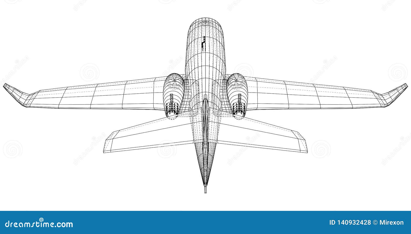 Plane Vector, Vector Wireframe Concept. Created Illustration of 3d ...