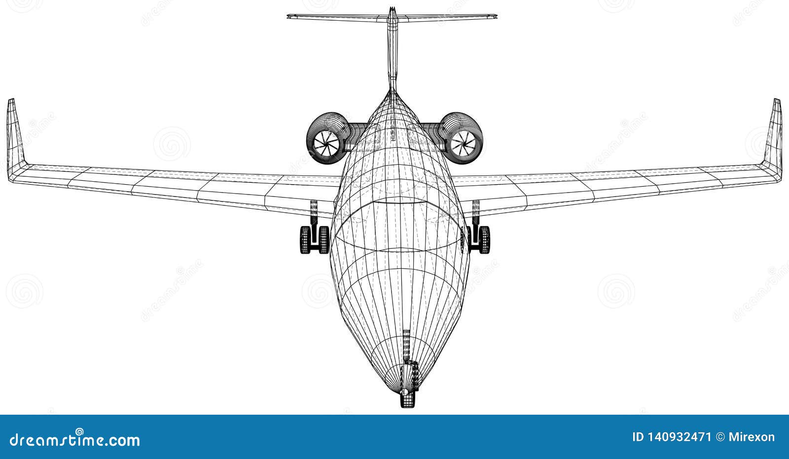 Plane Vector, Vector Wireframe Concept. Created Illustration of 3d ...