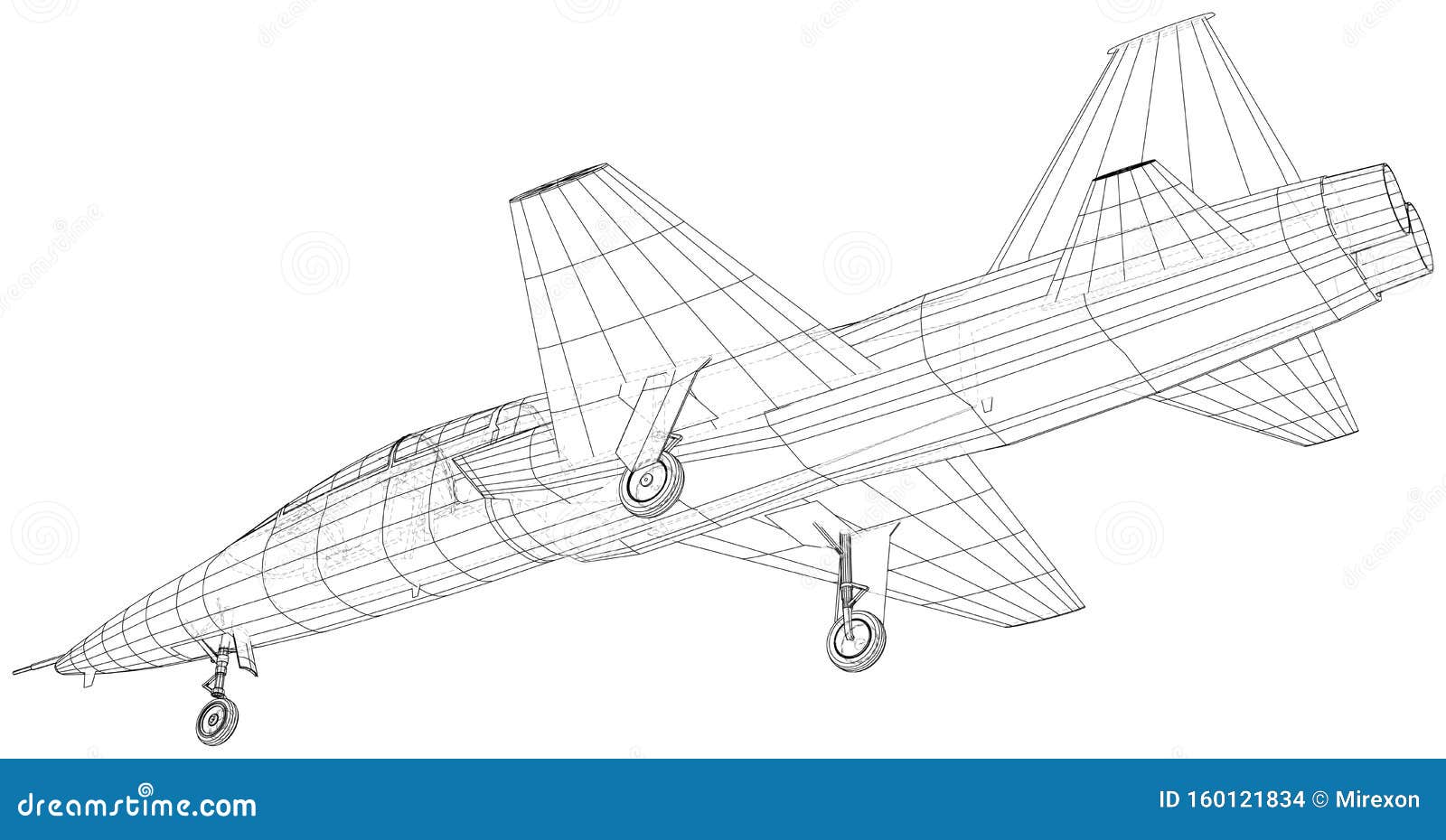 Plane Vector, Vector Wireframe Concept. Created Illustration of 3d ...