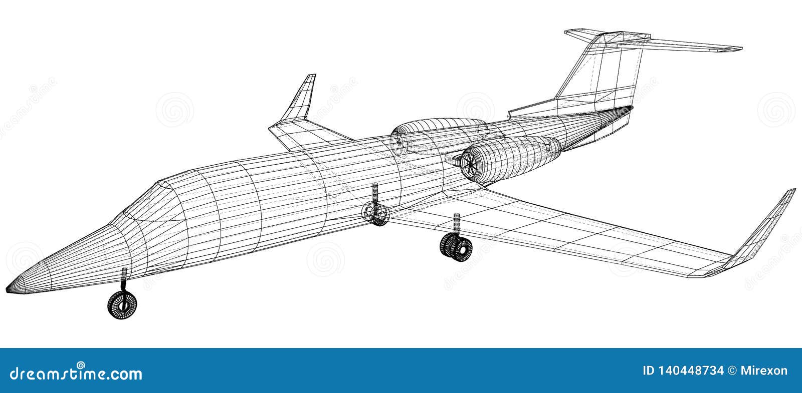 Plane Vector, Vector Wireframe Concept. Created Illustration of 3d ...