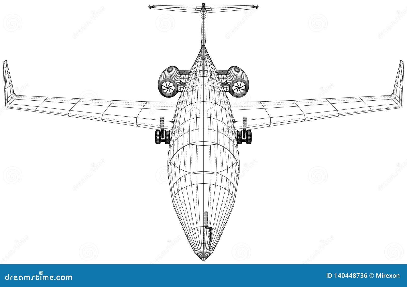 Plane Vector, Vector Wireframe Concept. Created Illustration of 3d ...