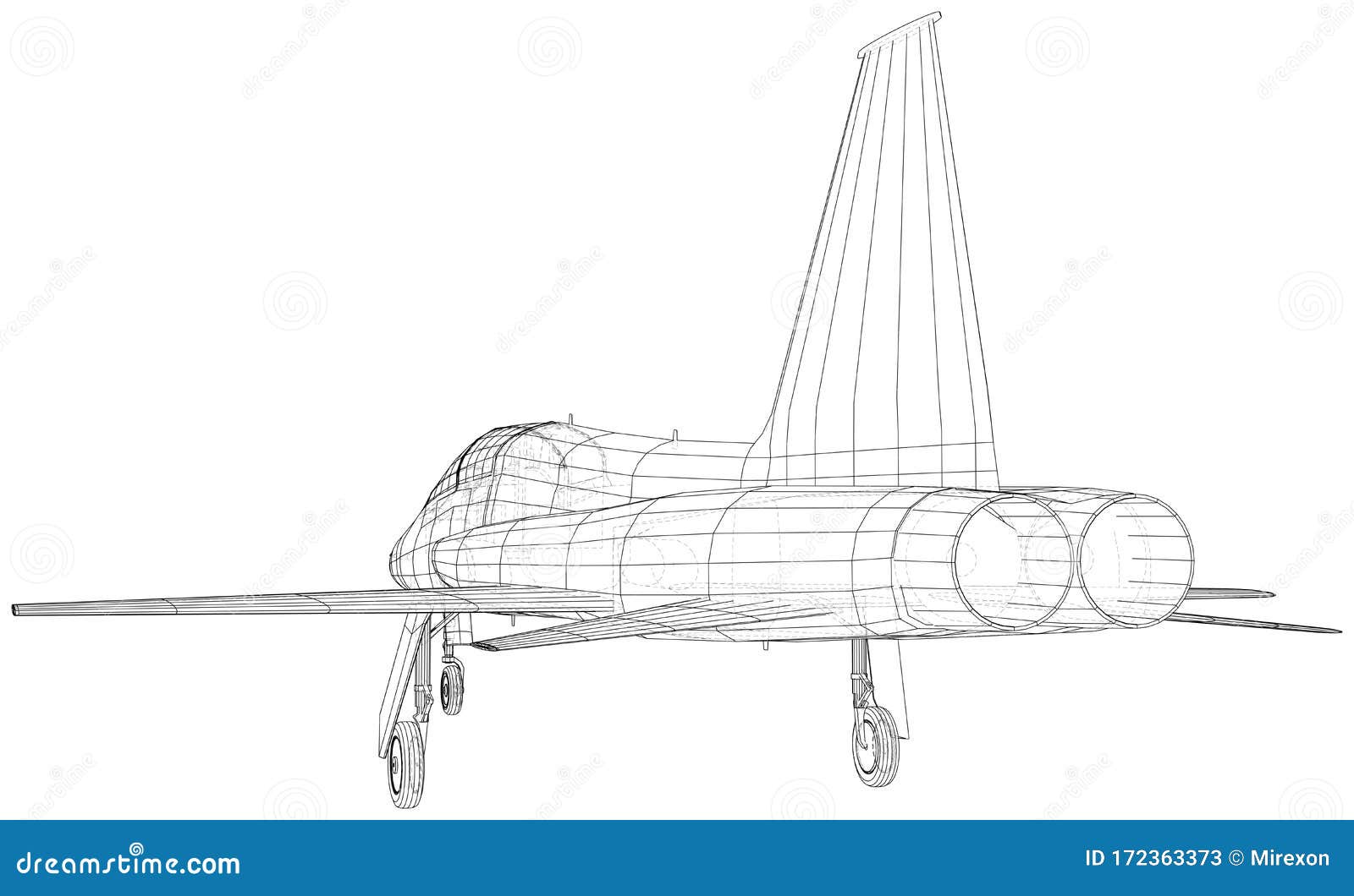 Plane Vector, Vector Wireframe Concept. Created Illustration of 3d ...