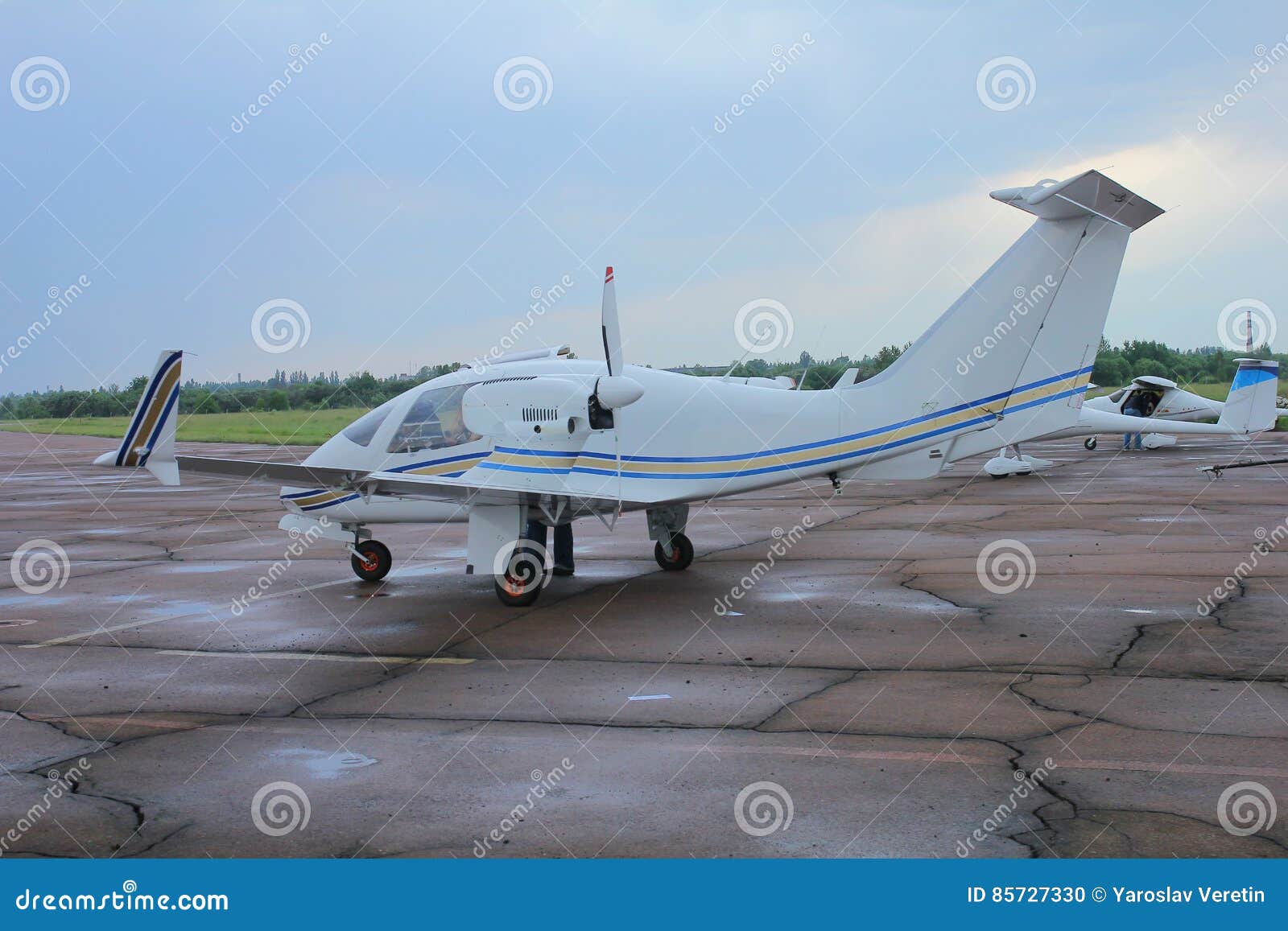Plane Wait for Flight at Airport Stock Photo - Image of shot, flight ...