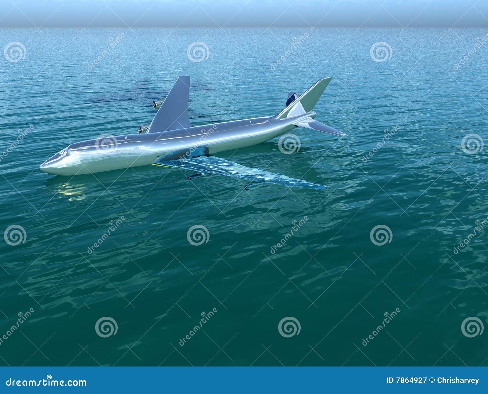 Plane in Water stock image. Image of transport, horizon - 7864927