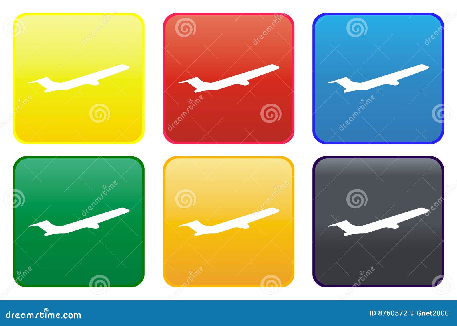 Plane web button stock vector. Illustration of glass, arrivals - 8760572