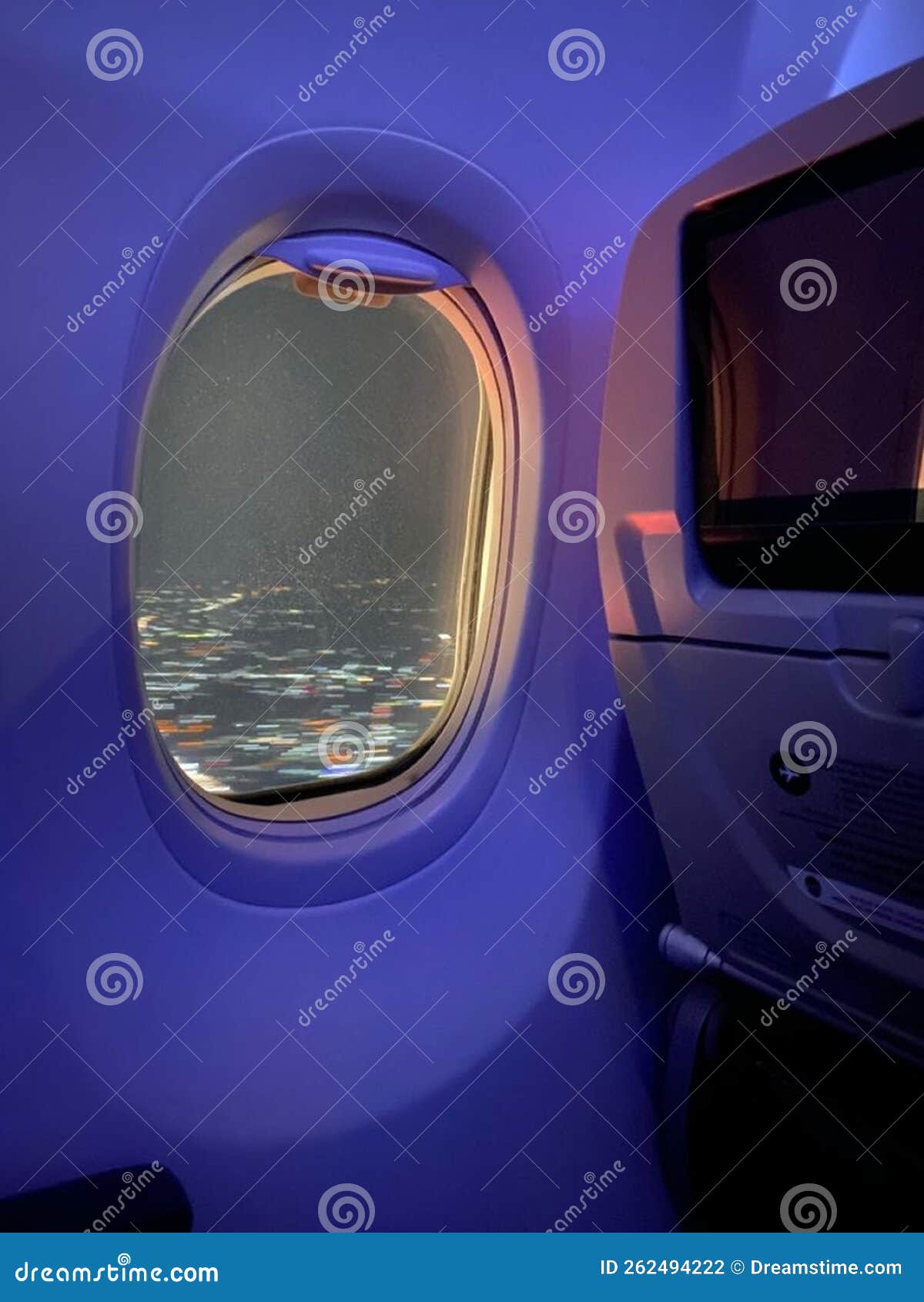 Plane Window stock photo. Image of plane, blue, citylight - 262494222